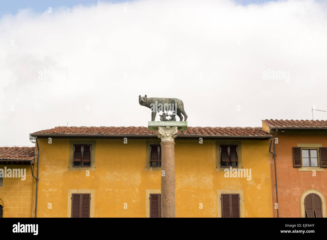 The Capitoline Wolf in Pisa Italy - Romulus and Rhemus sucking from the ...