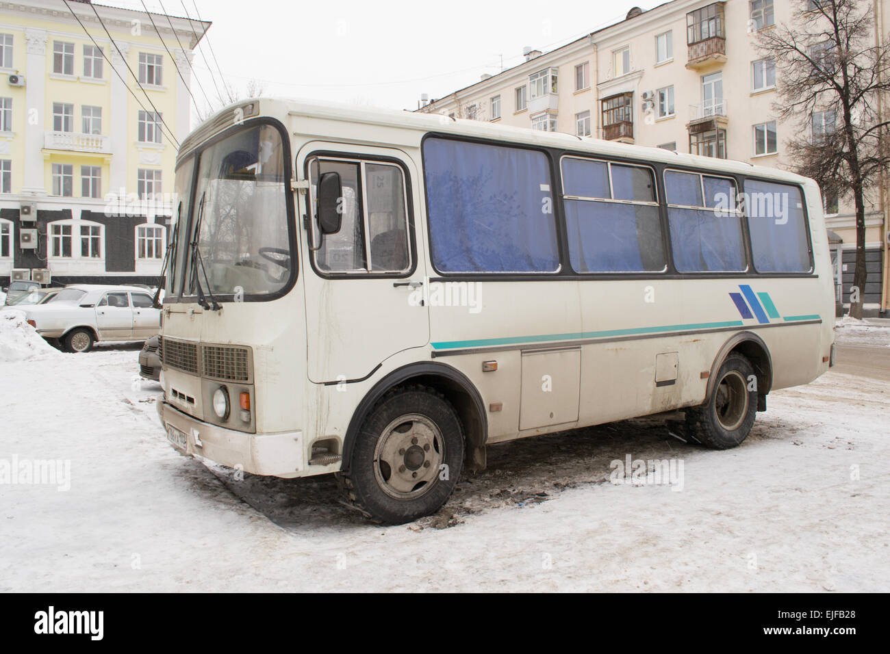UFA/BASHKORTOSAN - RUSSIA - 15th February 2015 - A Russian bus waits to ...