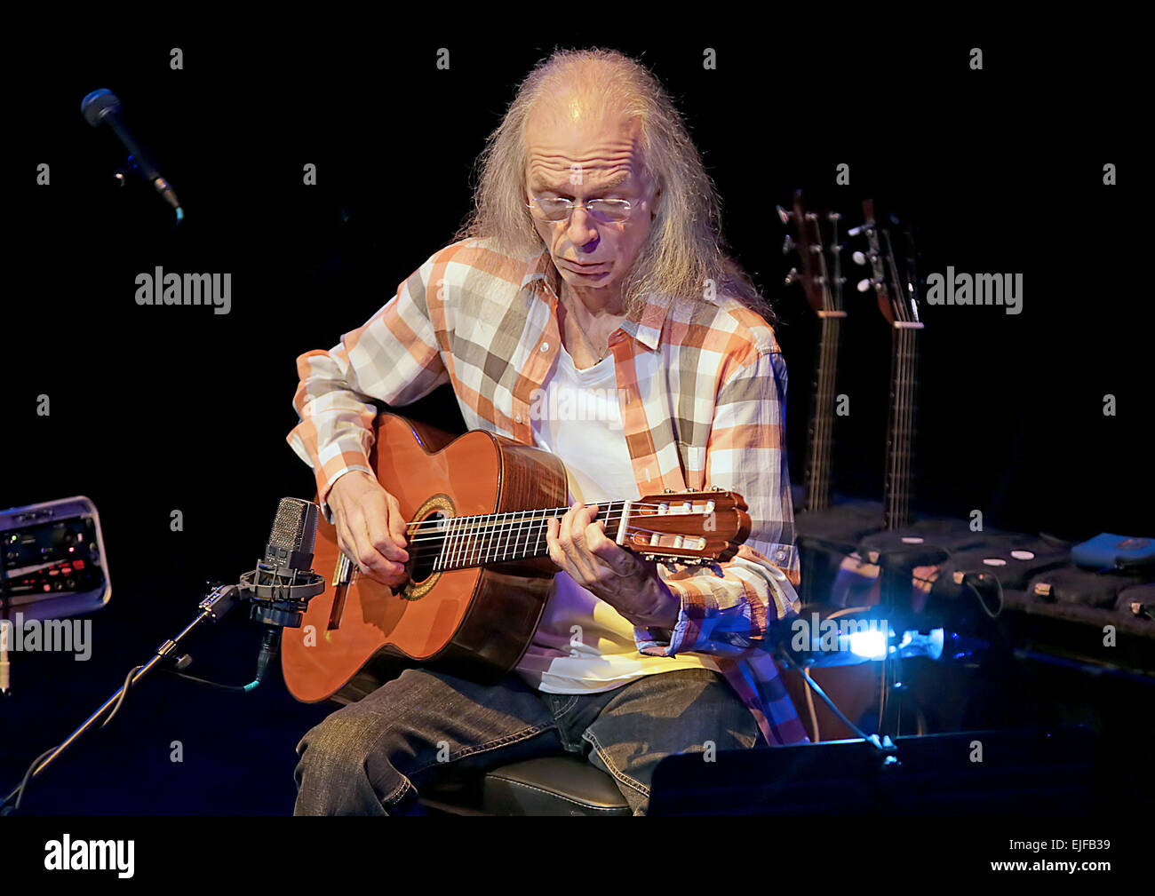 Steve Howe, of the band Yes, performs at The Capstone Theatre in ...
