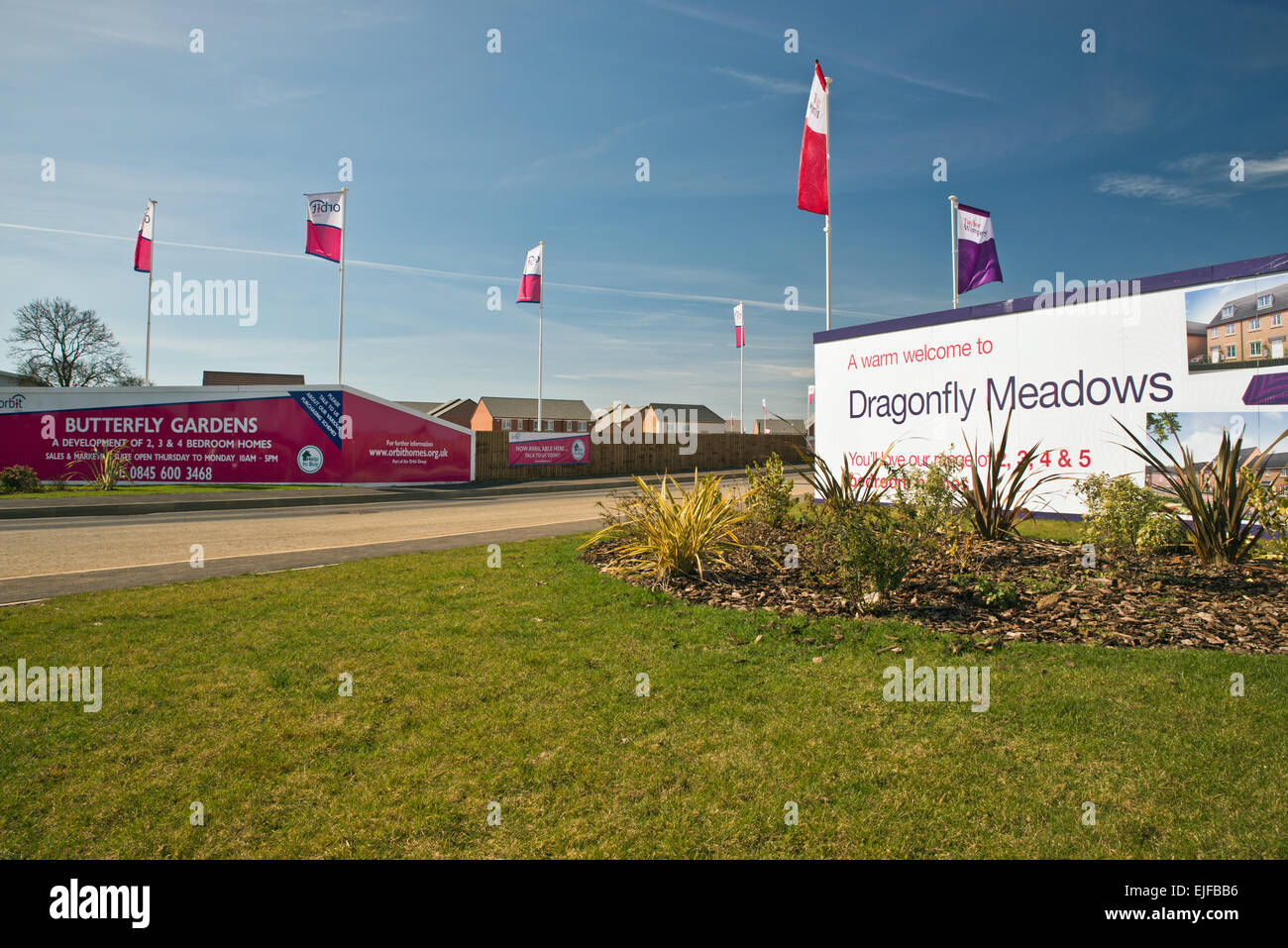 New build flags hi-res stock photography and images - Alamy