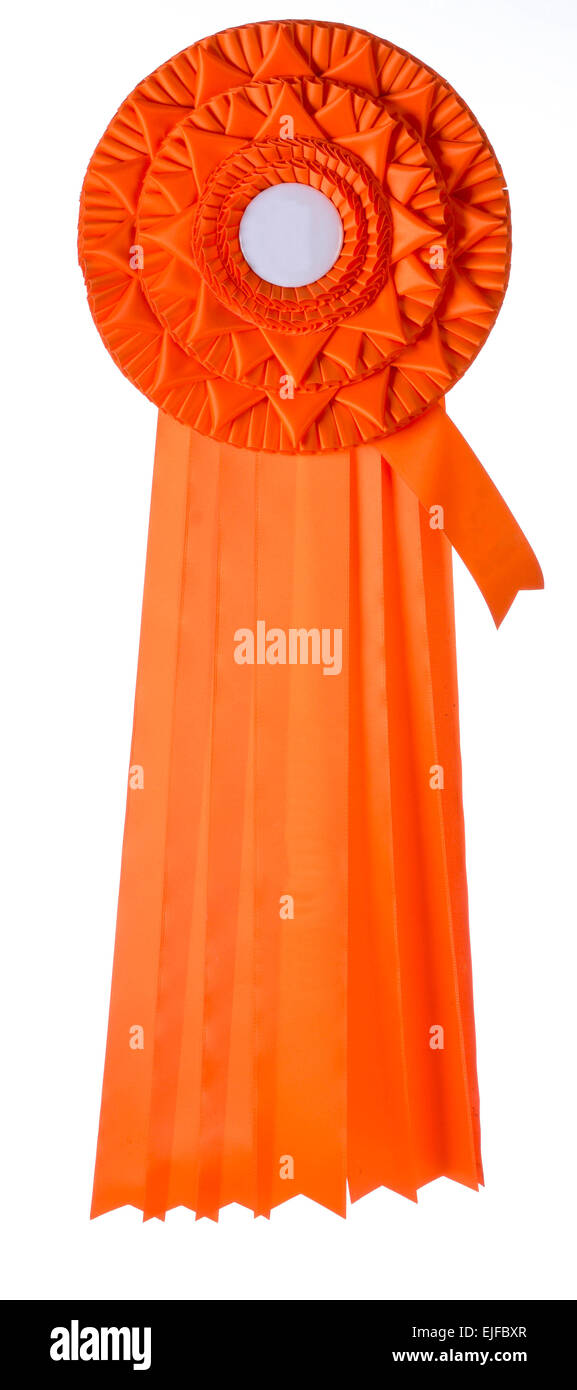 orange prize ribbon isolated on white background Stock Photo - Alamy