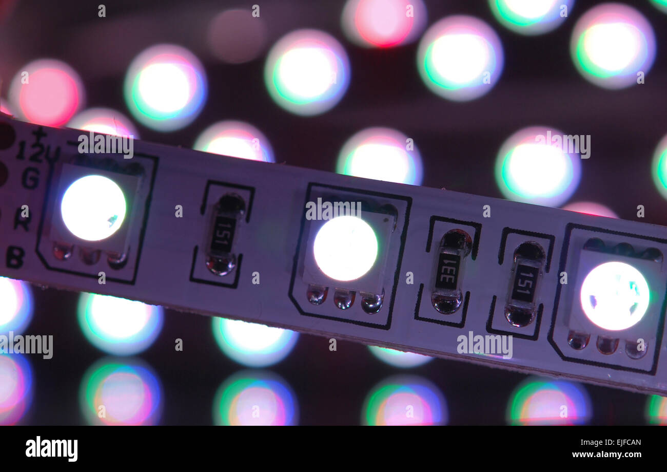 Led stripe on the black background Stock Photo - Alamy