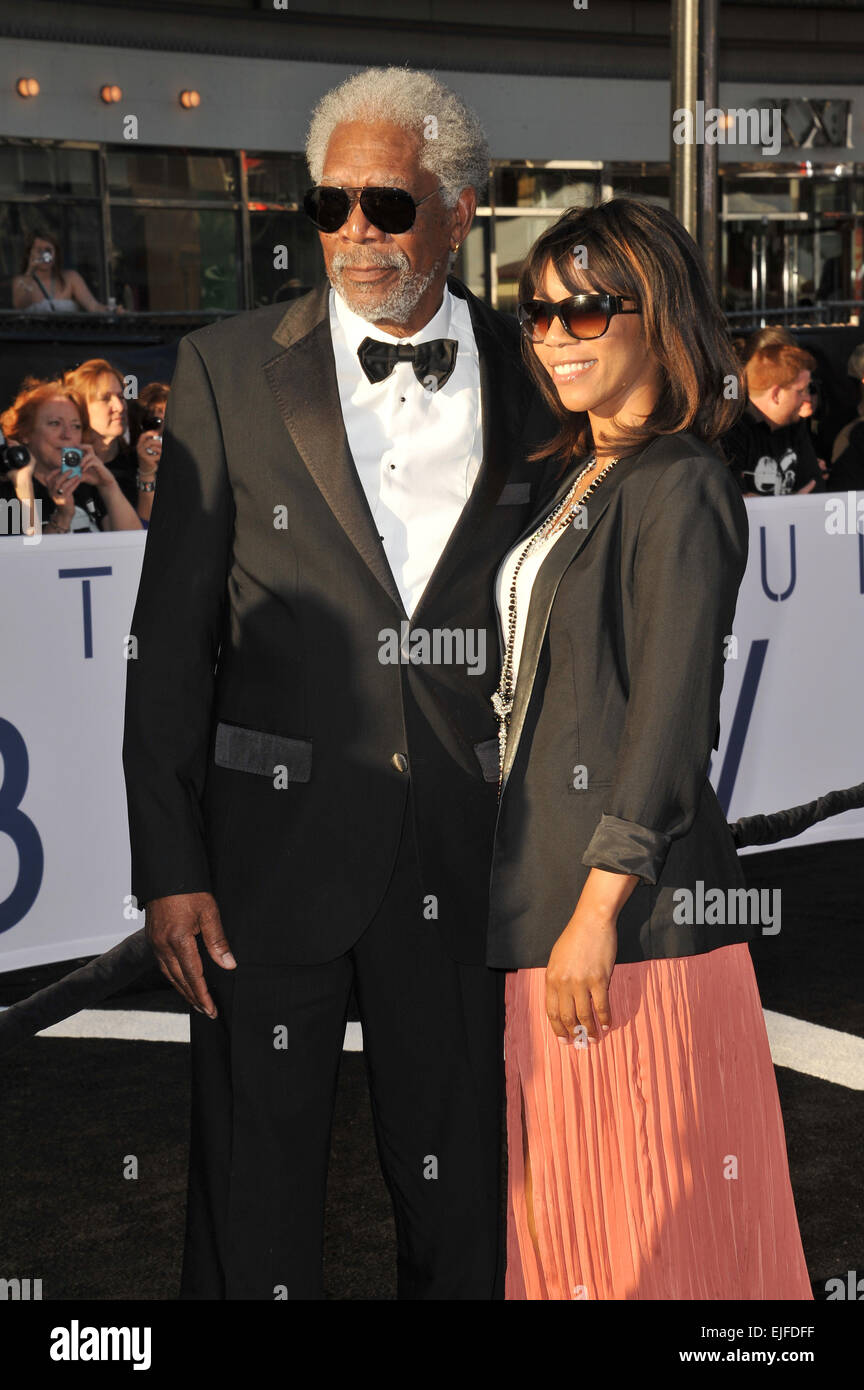 LOS ANGELES, CA - APRIL 10, 2013: Morgan Freeman & daughter Morgana at ...