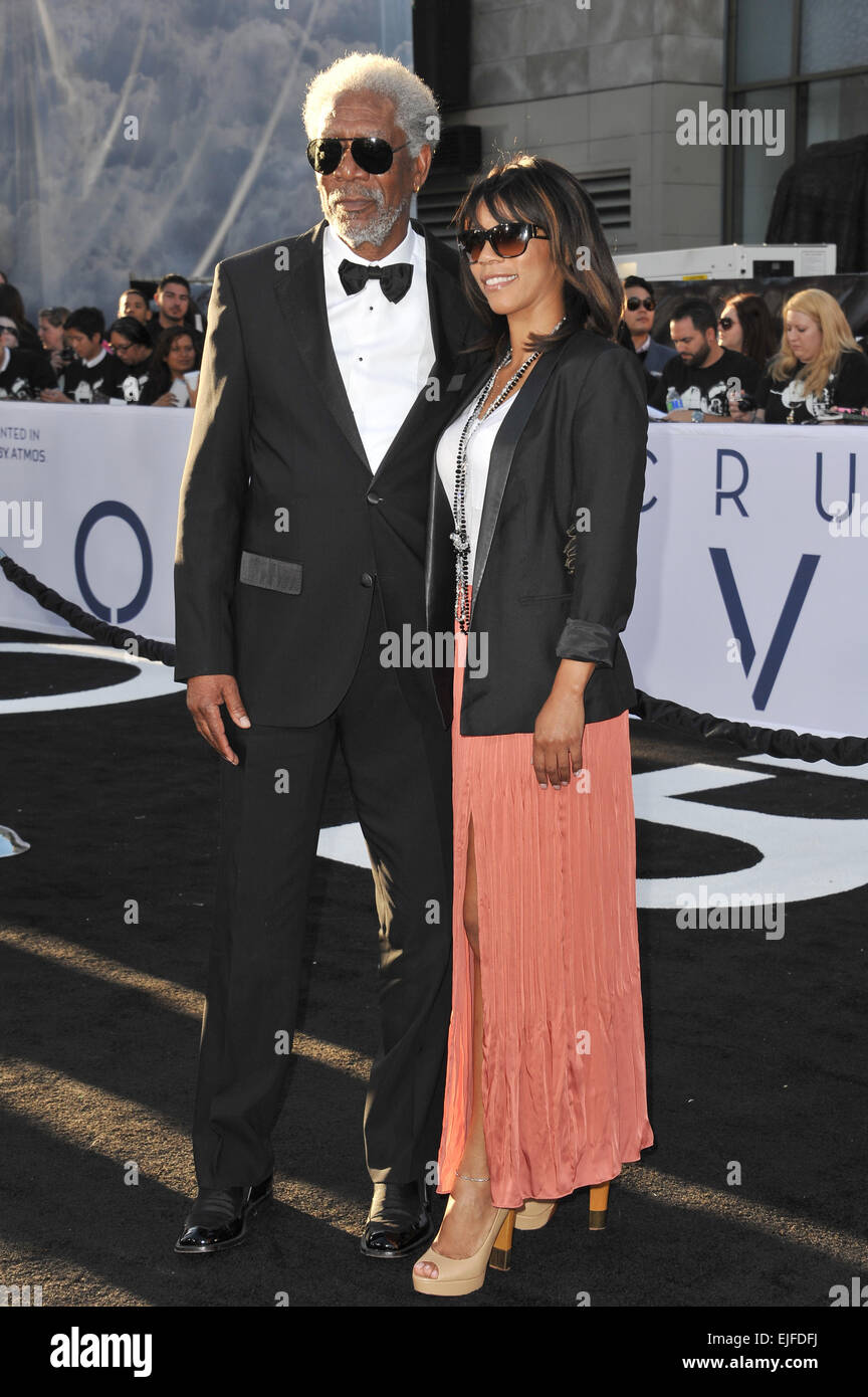 LOS ANGELES, CA - APRIL 10, 2013: Morgan Freeman & daughter Morgana at ...