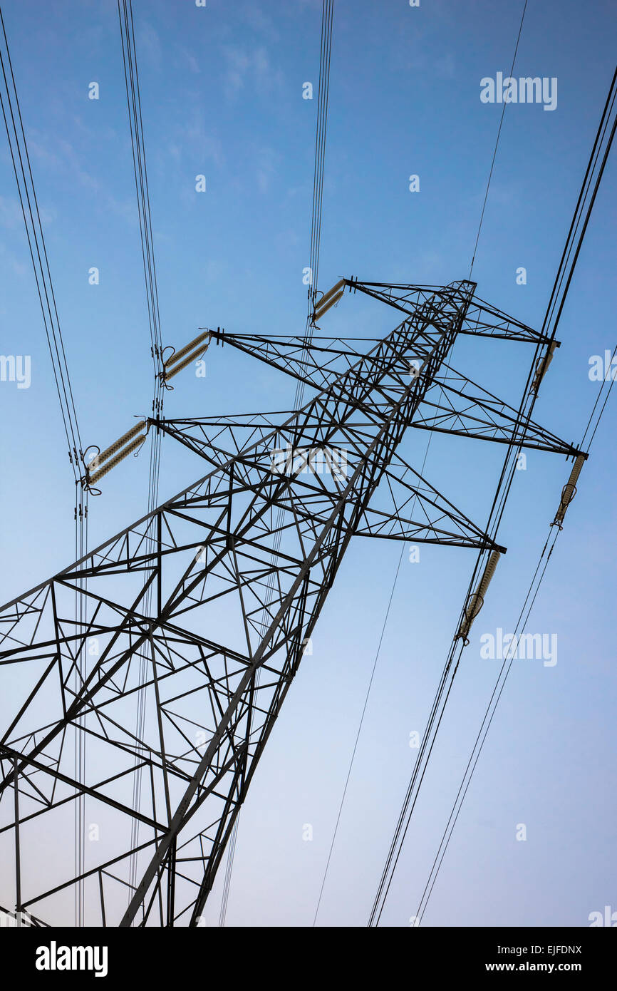 Electricity pylons vertical view hi-res stock photography and images ...