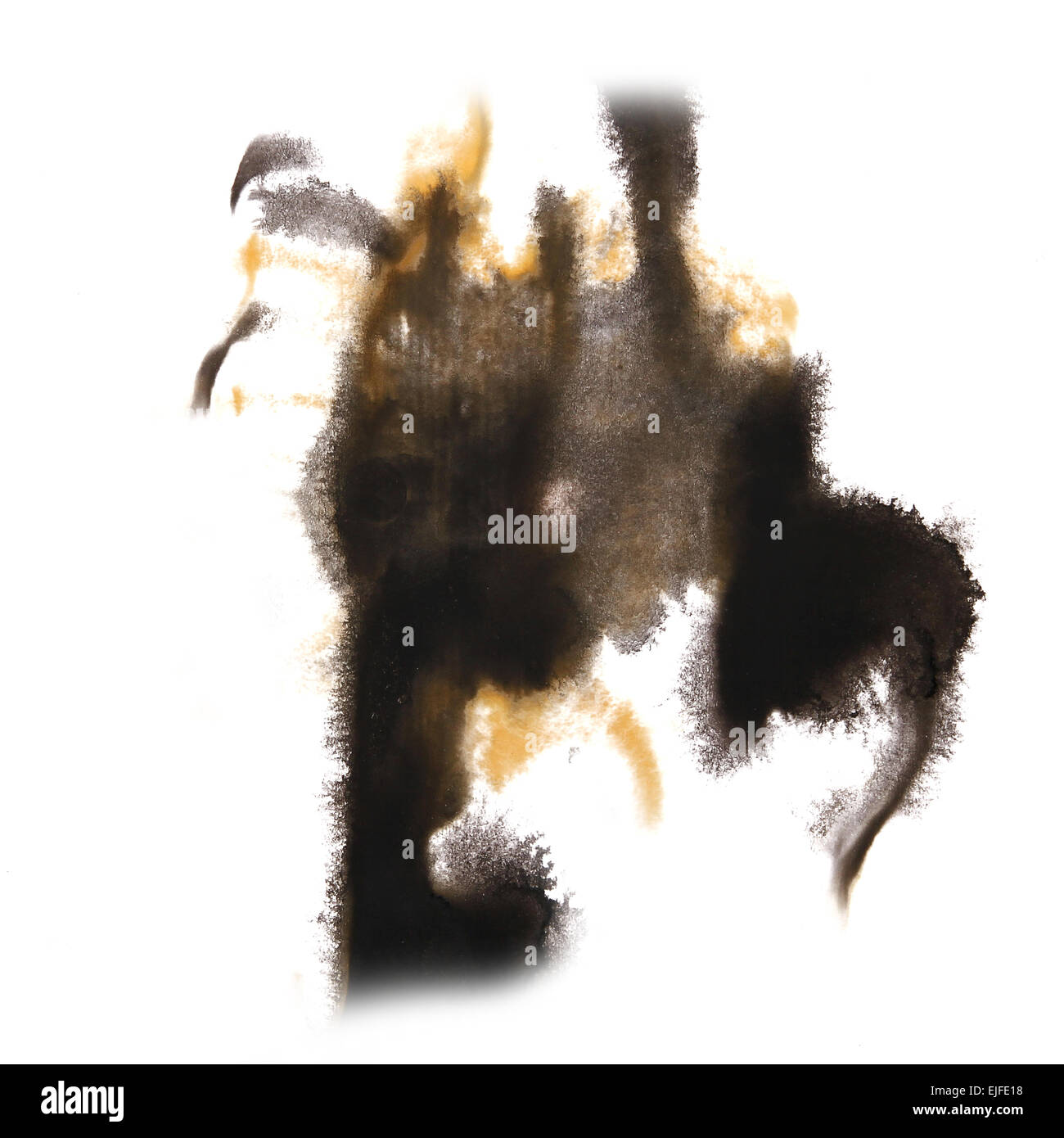 Abstract black, yellow watercolor hand painted background insult Stock ...