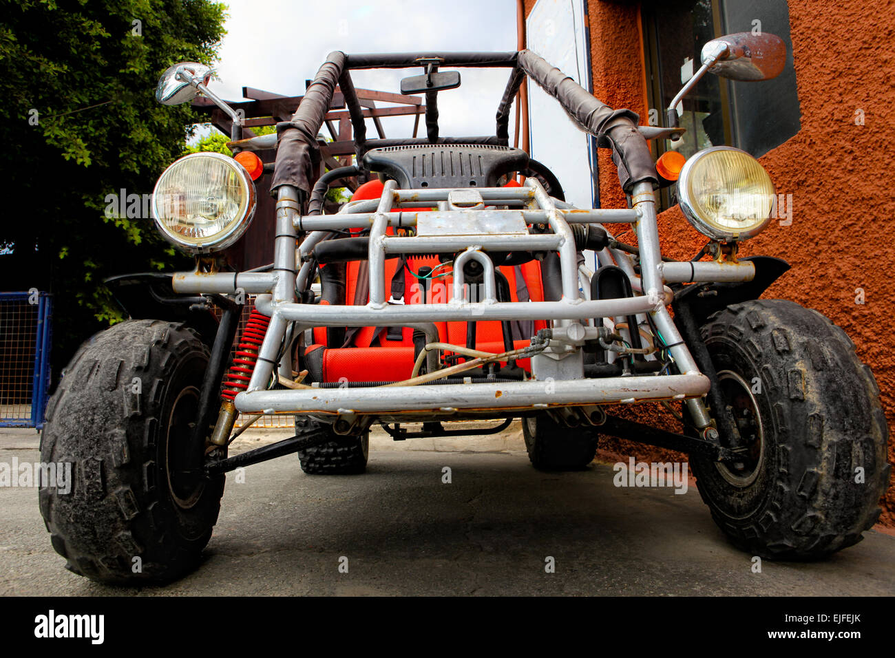 An off road red rusty buggie parked on a karting circuit Stock Photo ...