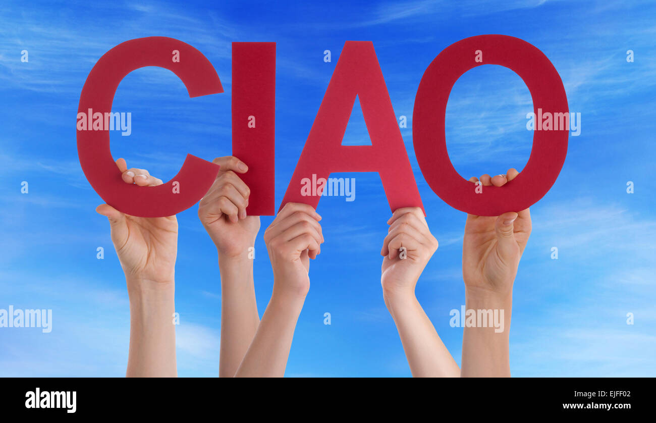 Many Caucasian People And Hands Holding Red Straight Letters Or ...