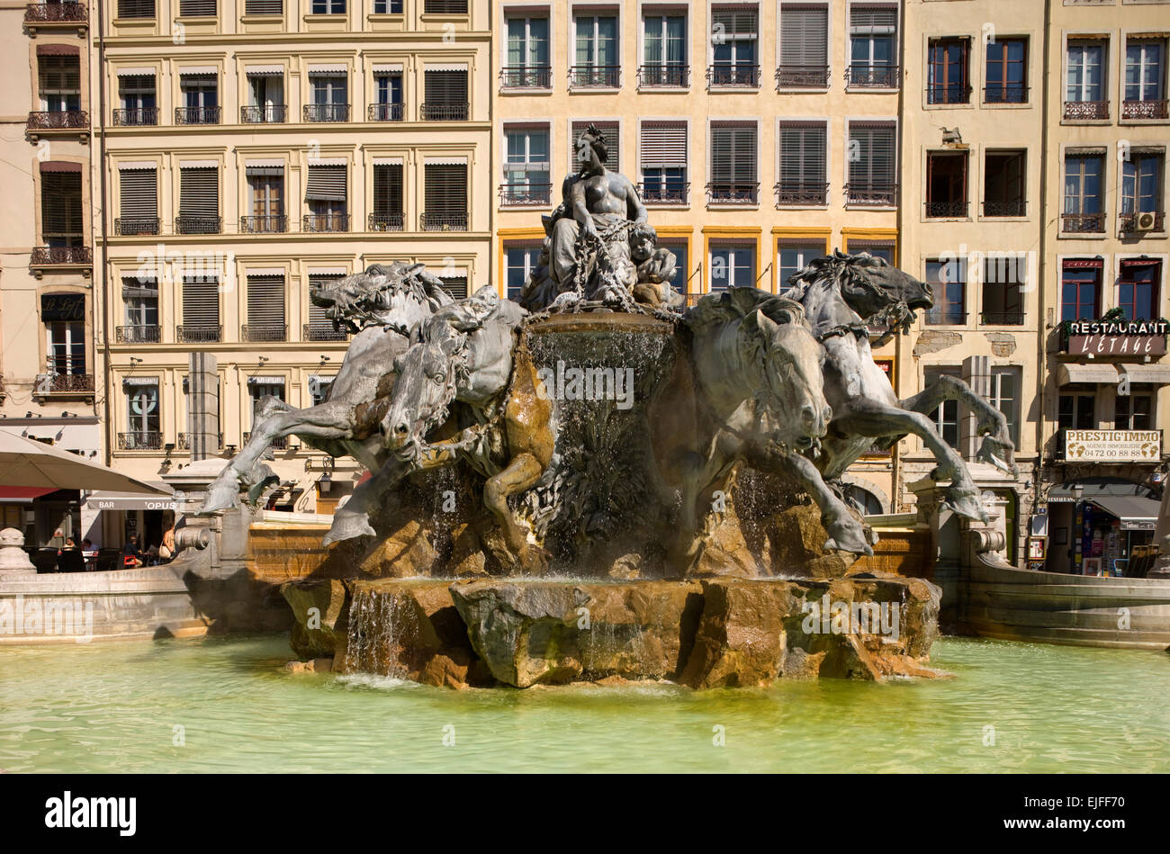 BARTHOLDI FOUNTAIN PLACE DES TERREAUX LYON RHONE ALPES FRANCE Stock ...