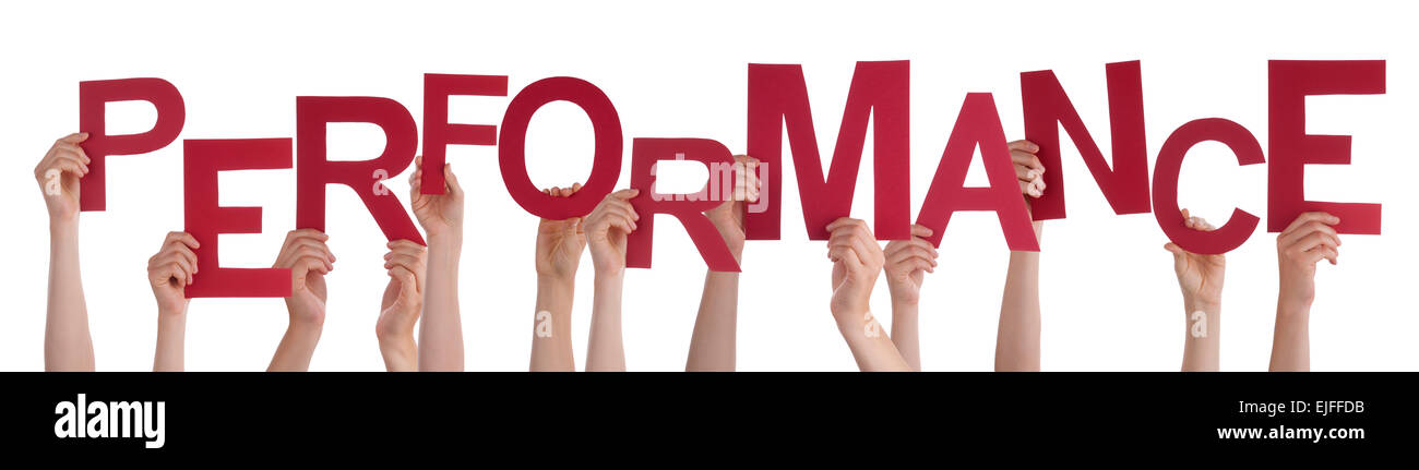 Many Caucasian People And Hands Holding Red Letters Or Characters ...