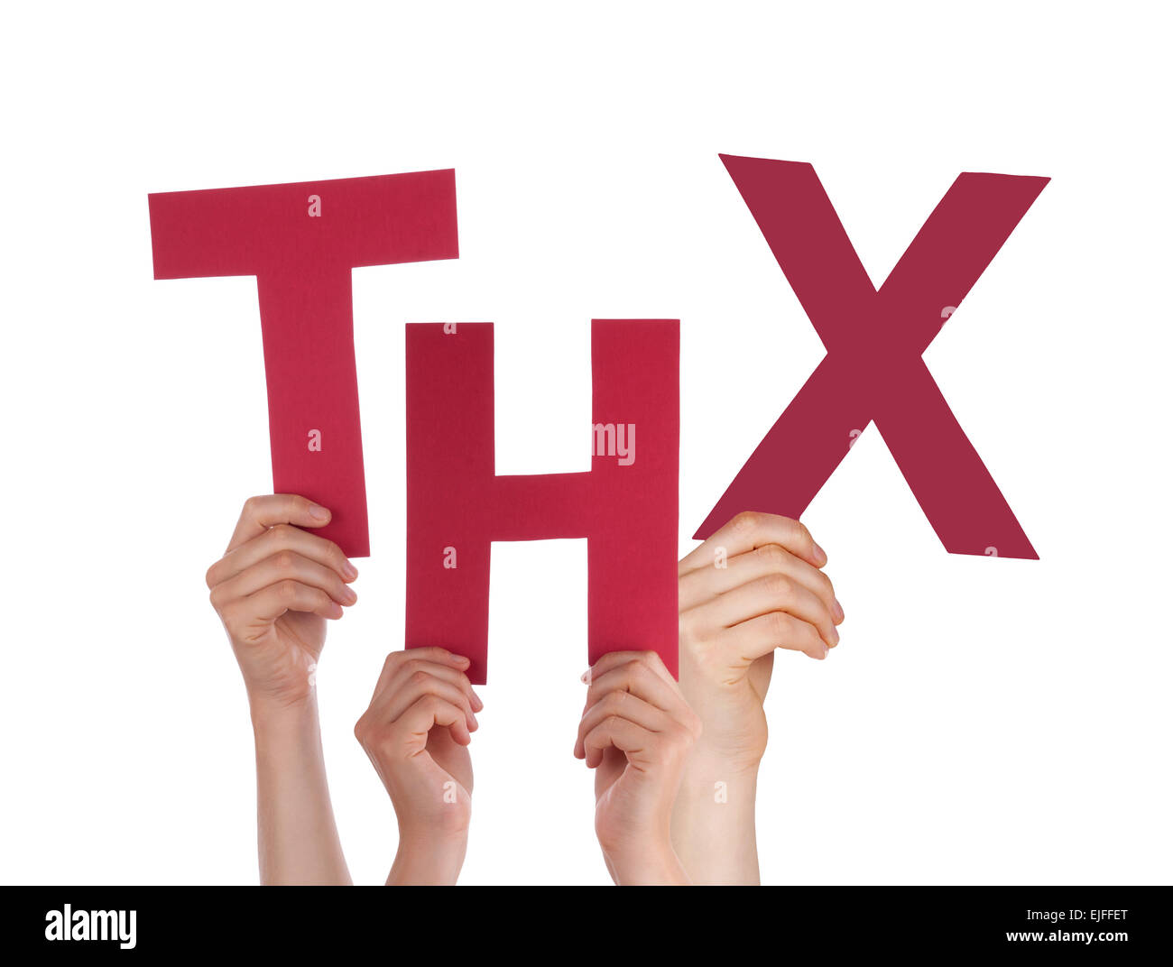 Many Caucasian People And Hands Holding Red Letters Or Characters ...