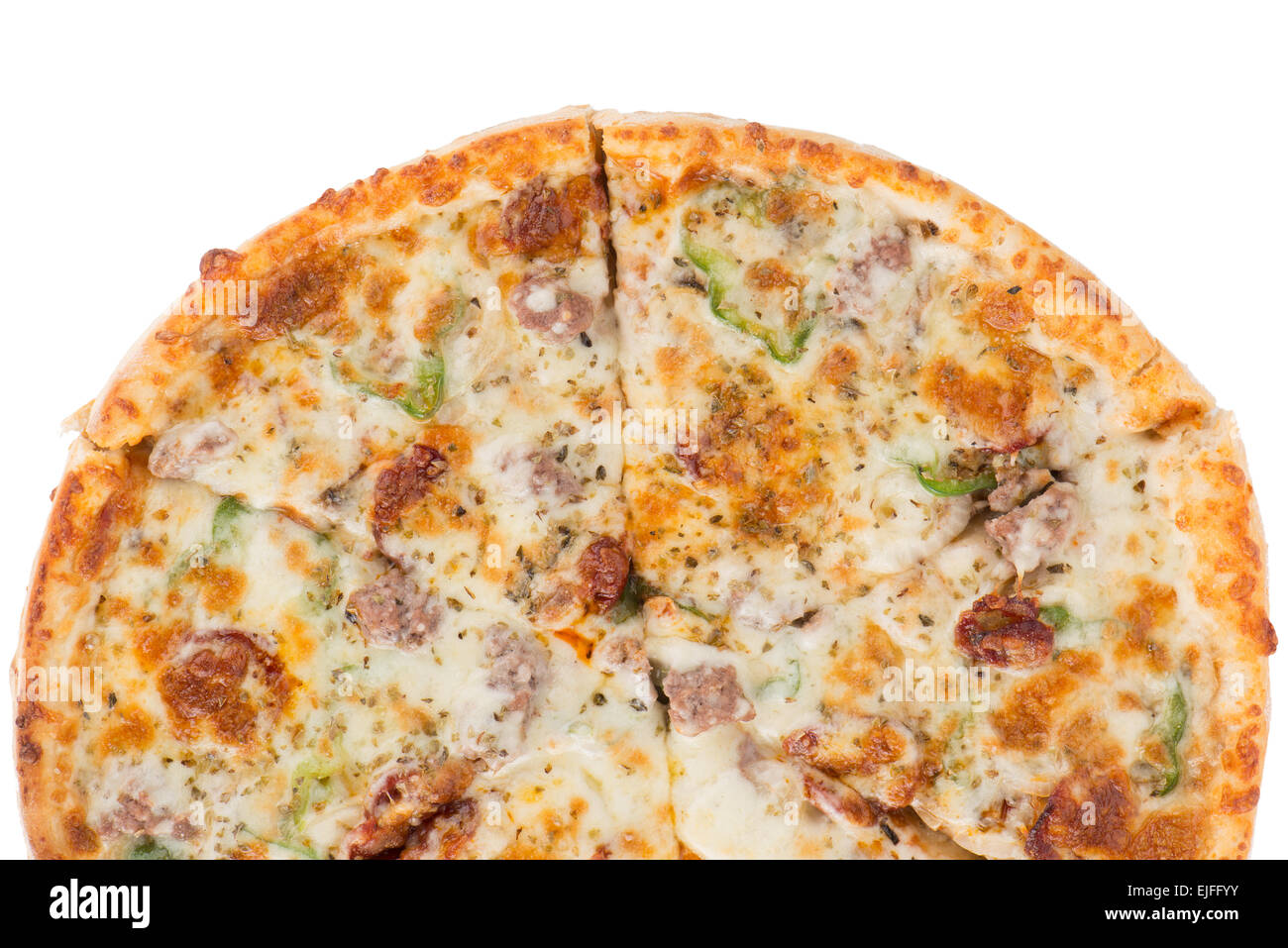 Italian pizza isolated over white background Stock Photo - Alamy