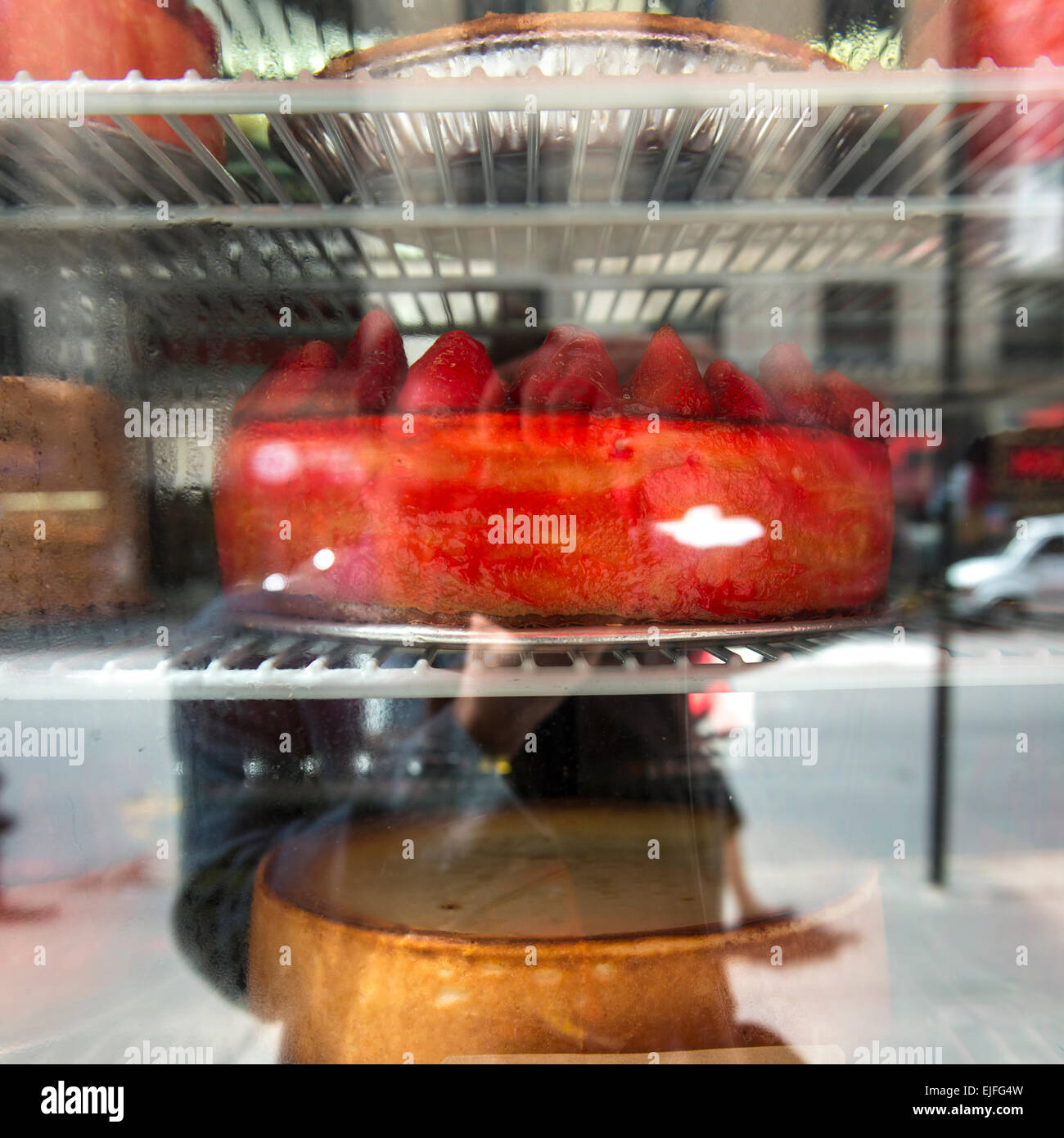 Cakes on display in window of a shop, Manhattan, New York City, New ...