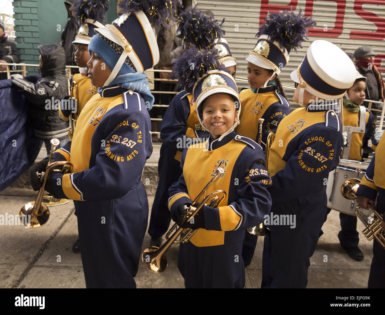 Elementary school marching band in the Three Kings Day Parade in ...