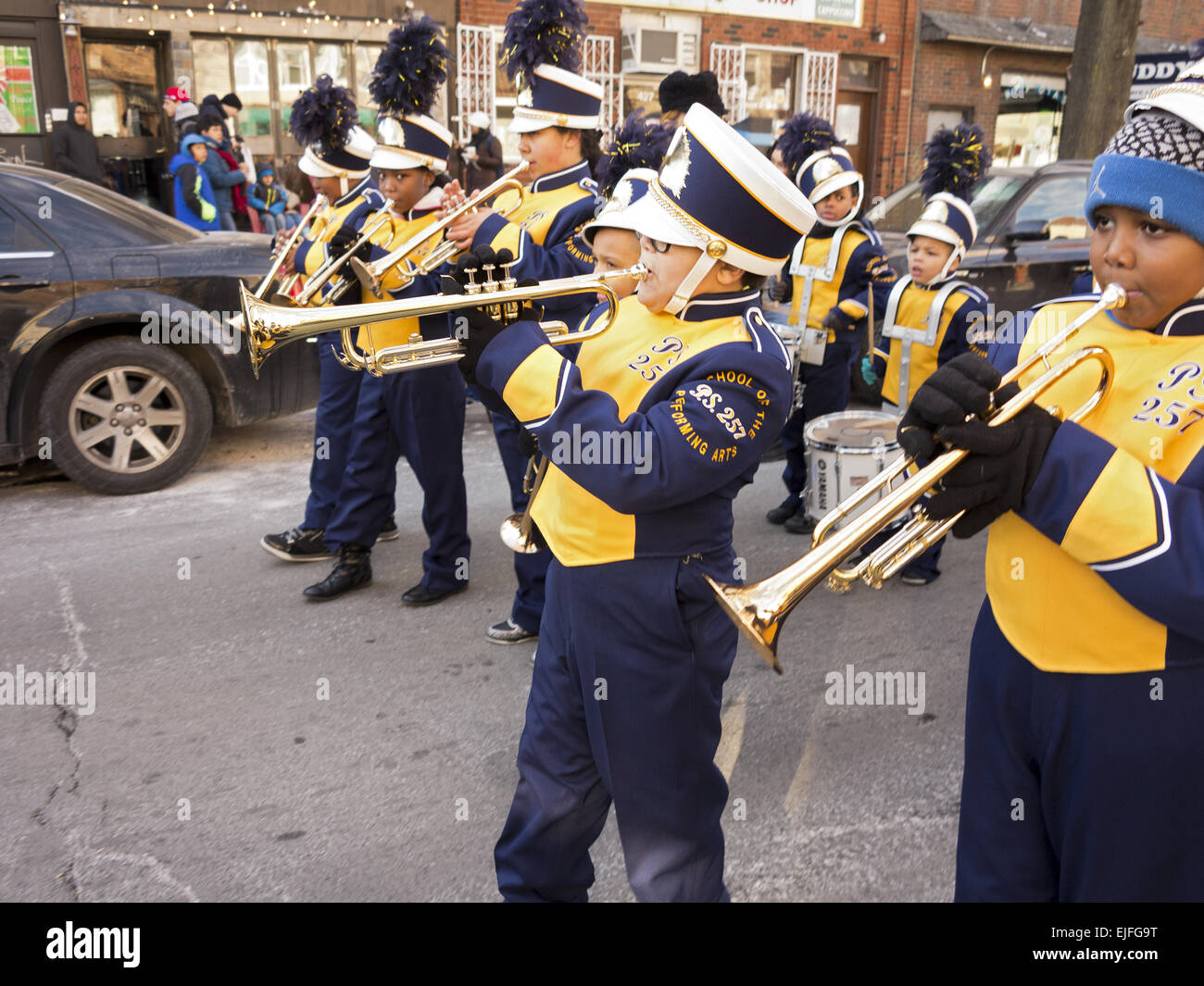 Elementary school marching band in the Three Kings Day Parade in ...