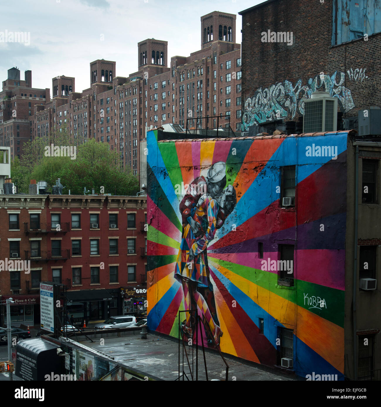 Mural on a building, Chelsea, Manhattan, New York City, New York State ...