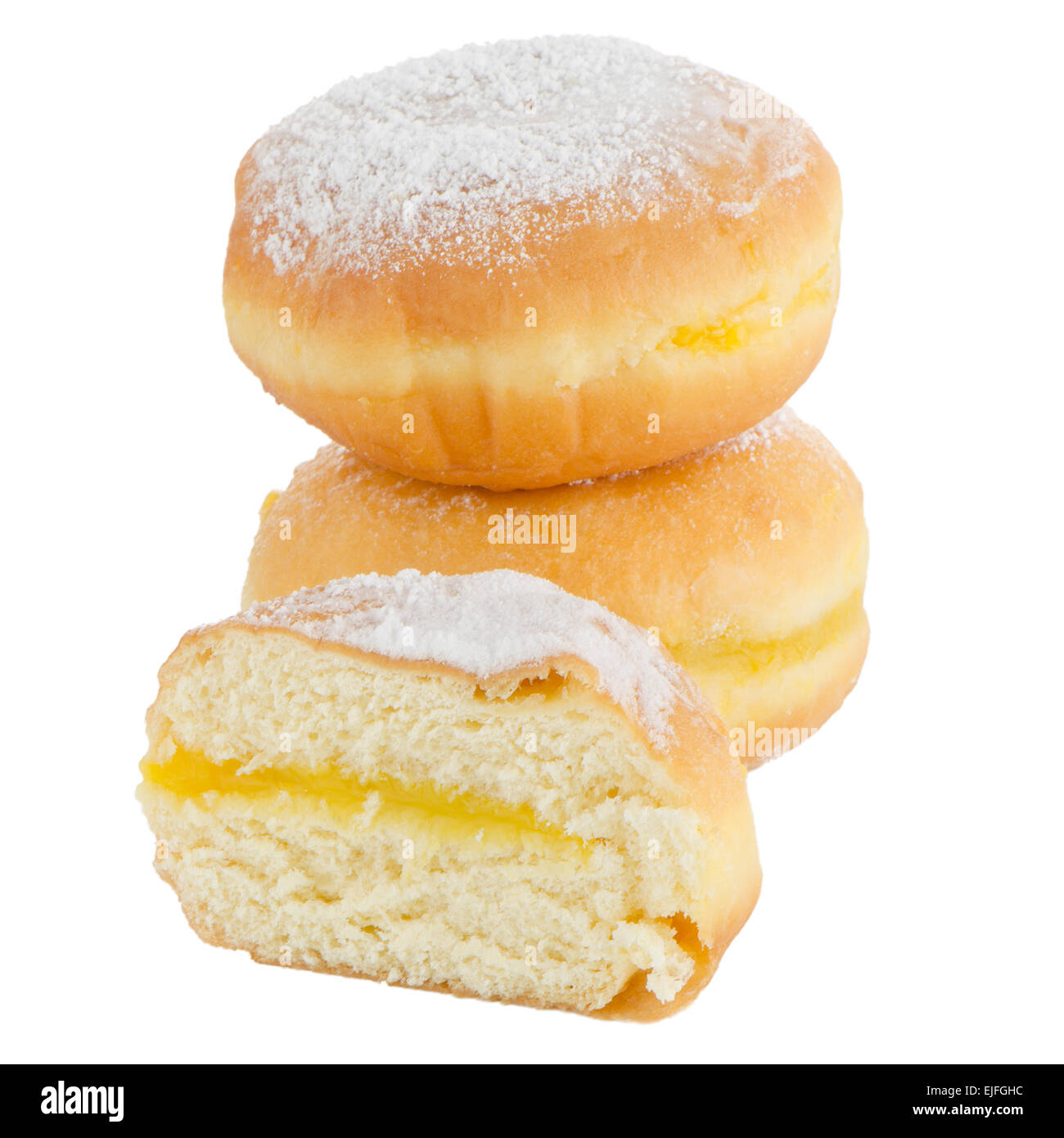 Closeup detail of tasty donuts, isolated on white background Stock ...