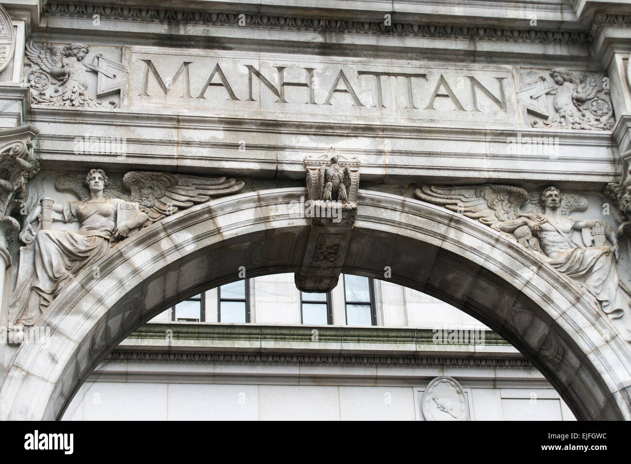 Architectural detail of a building, Lower Manhattan, New York City, New ...