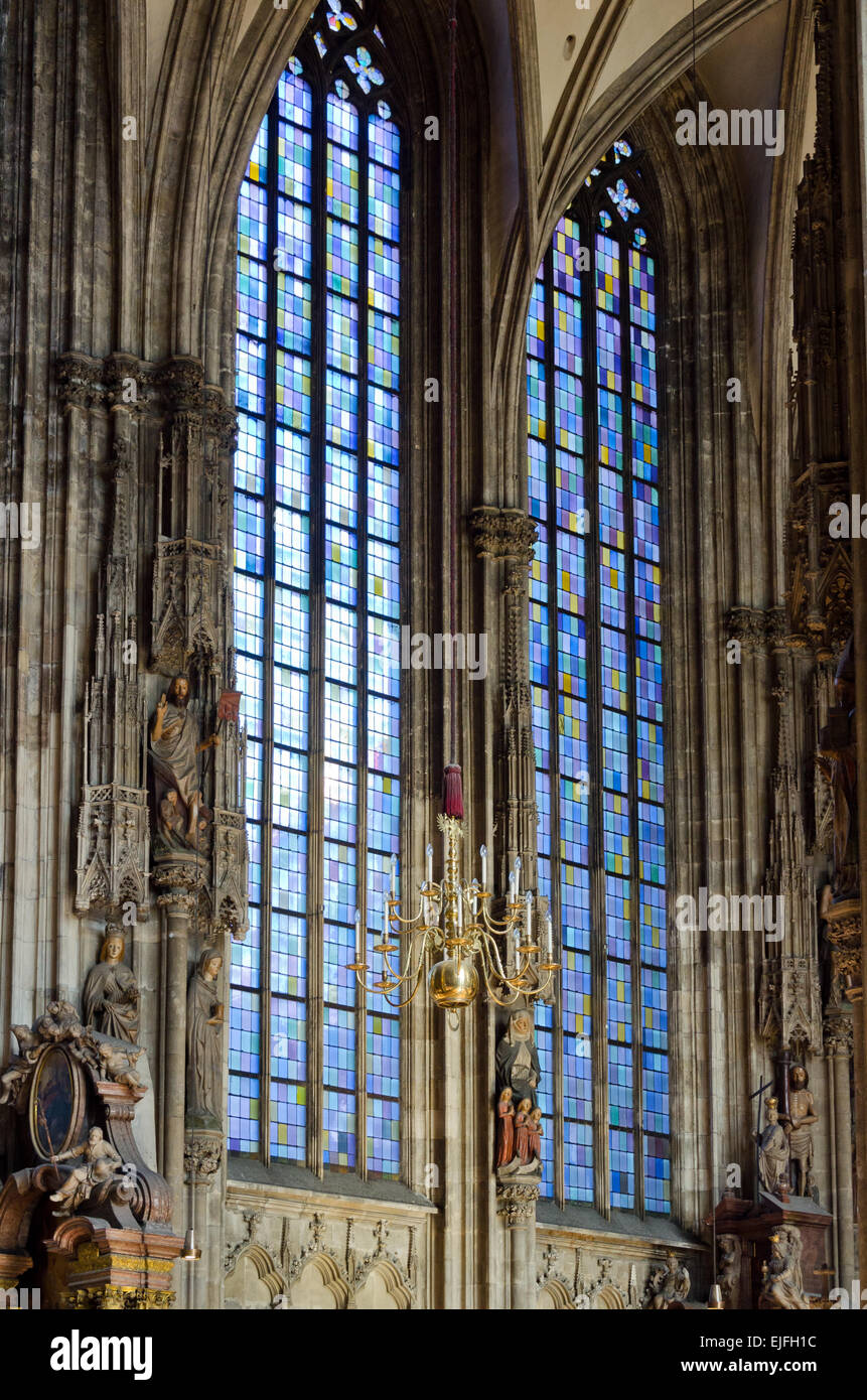 Color glass in window in Church St. Stephan Cathedral - Vienna, Austria ...