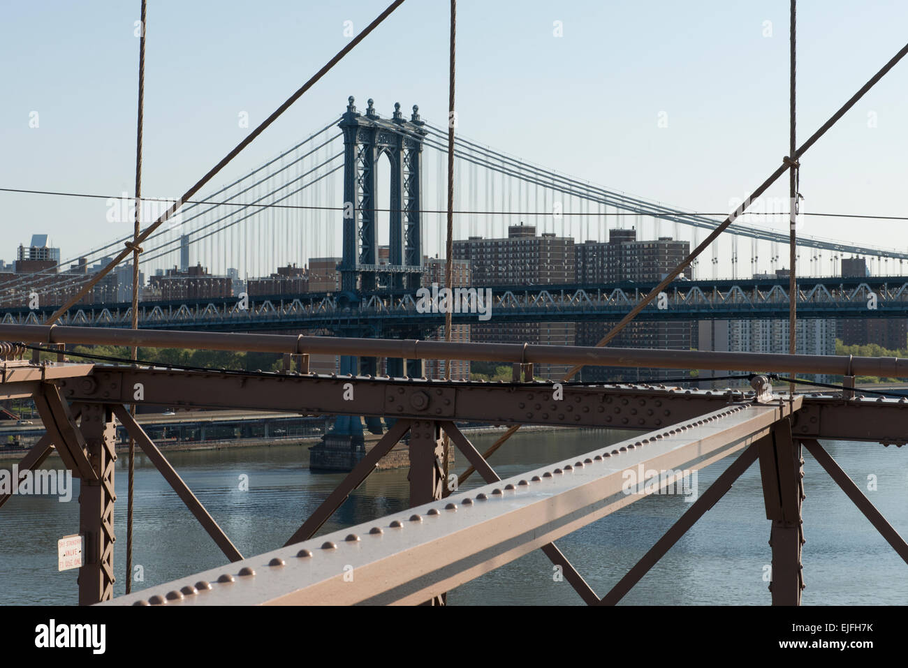 View of the Manhattan Bridge, Manhattan, New York City, New York State ...