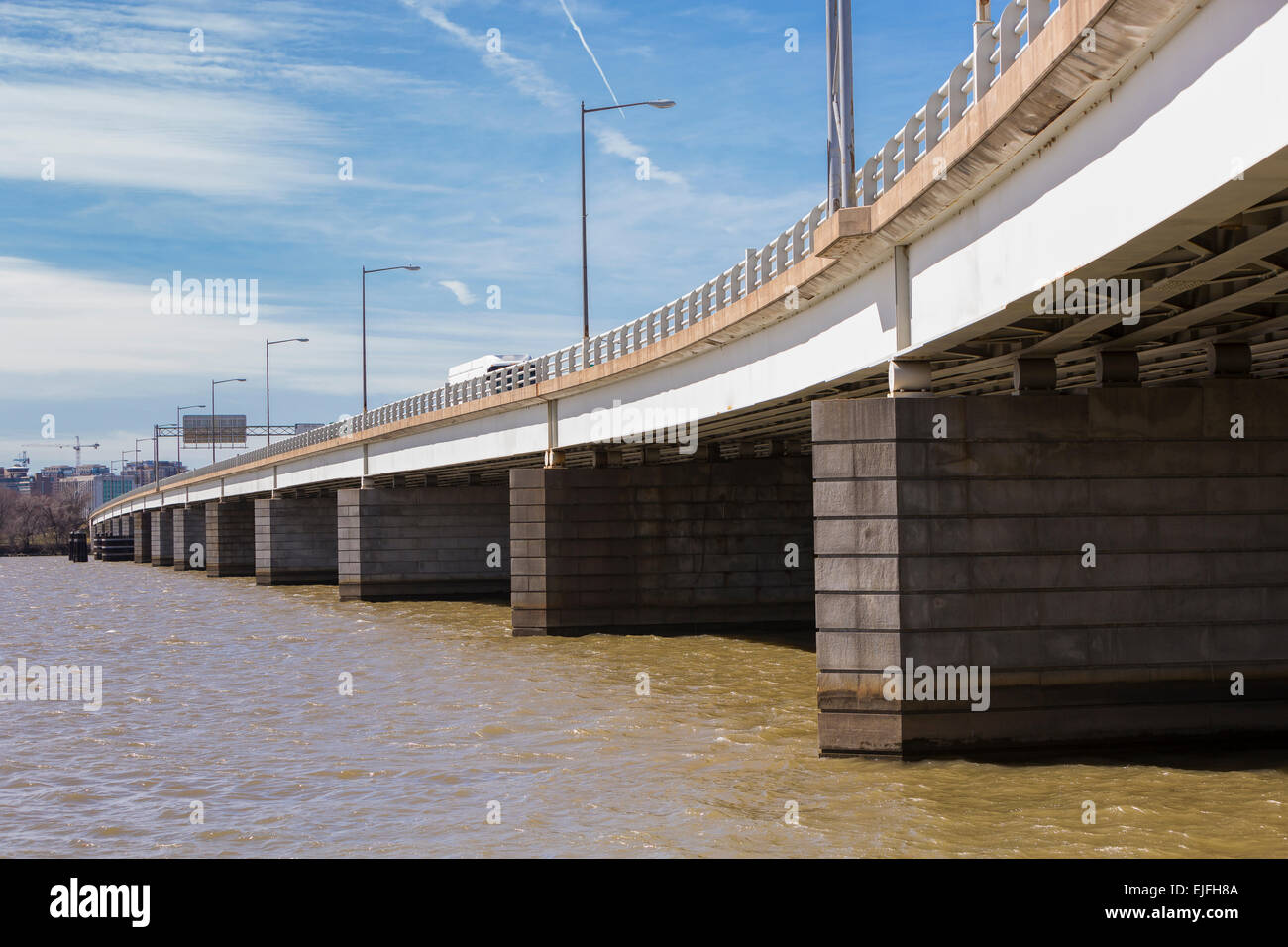 WASHINGTON, DC, USA - 14th Street Bridge and Potomac RIver. Virginia in ...