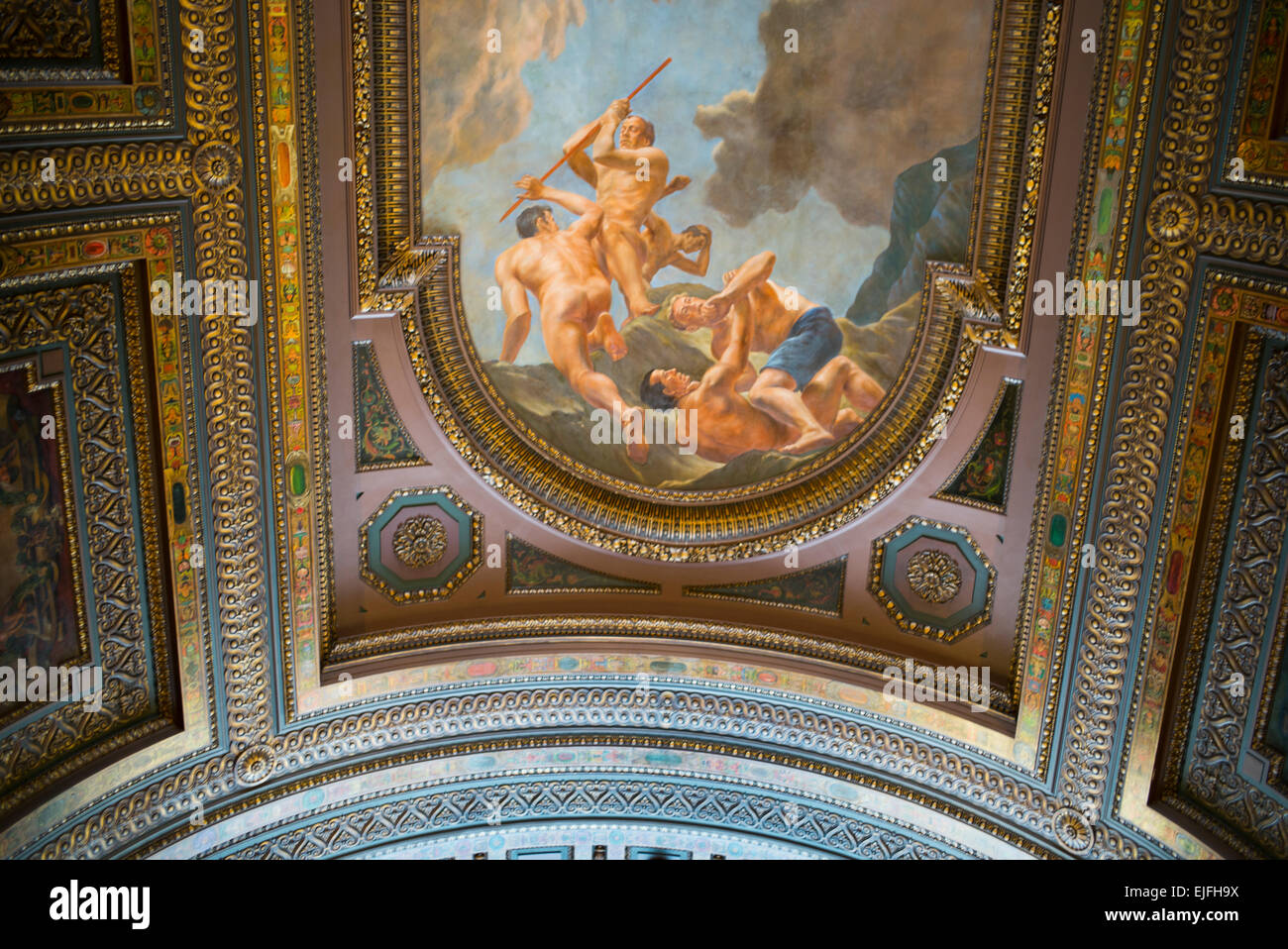 Ceiling Artwork in the New York Public Library, Midtown, Manhattan, New ...