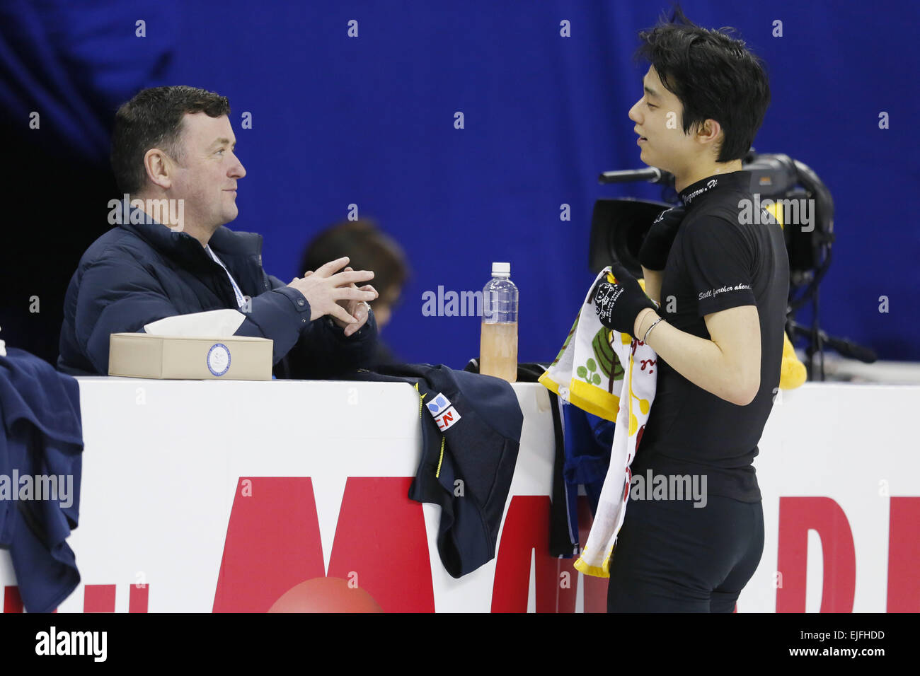 Shanghai, China. 24th Mar, 2015. (L-R) Brian Orser, Yuzuru Hanyu (JPN ...