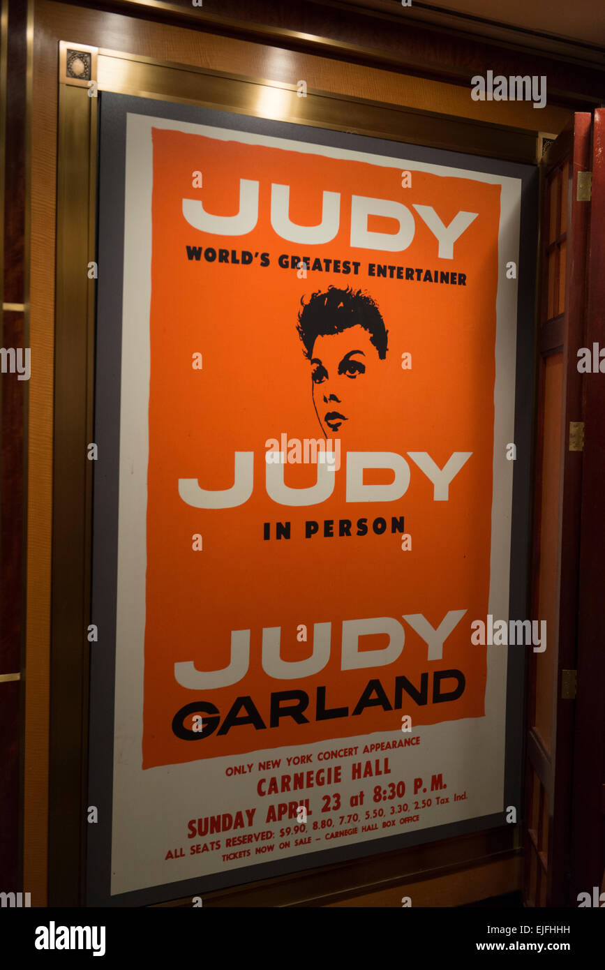 Judy Garland poster in Rose Museum, Carnegie Hall, Midtown Manhattan ...