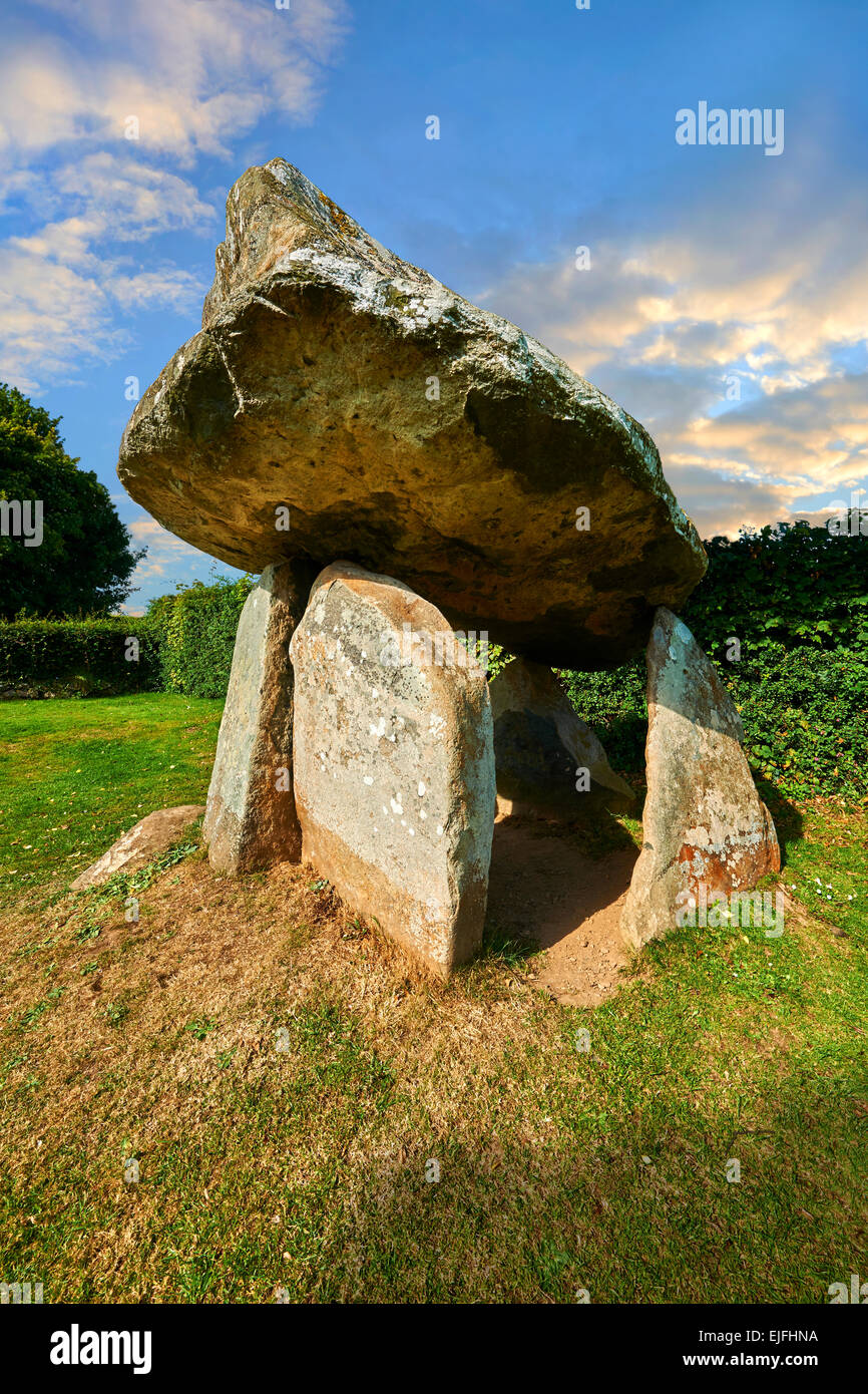 Carreg Coetan Quoit is a megalithic burial dolmen from the Neolithic ...