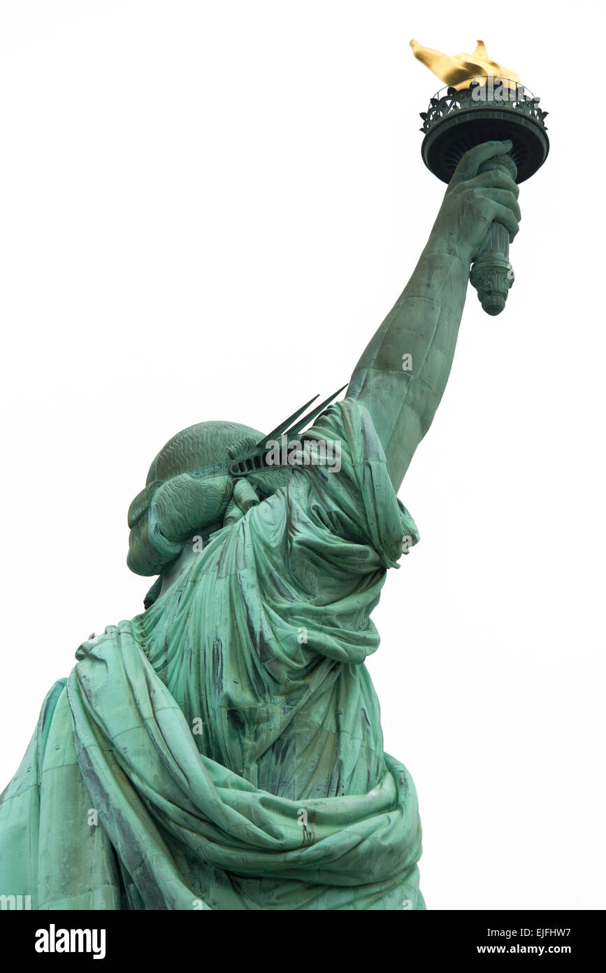 Back view of the Statue of Liberty, Liberty Island, Manhattan, New York ...