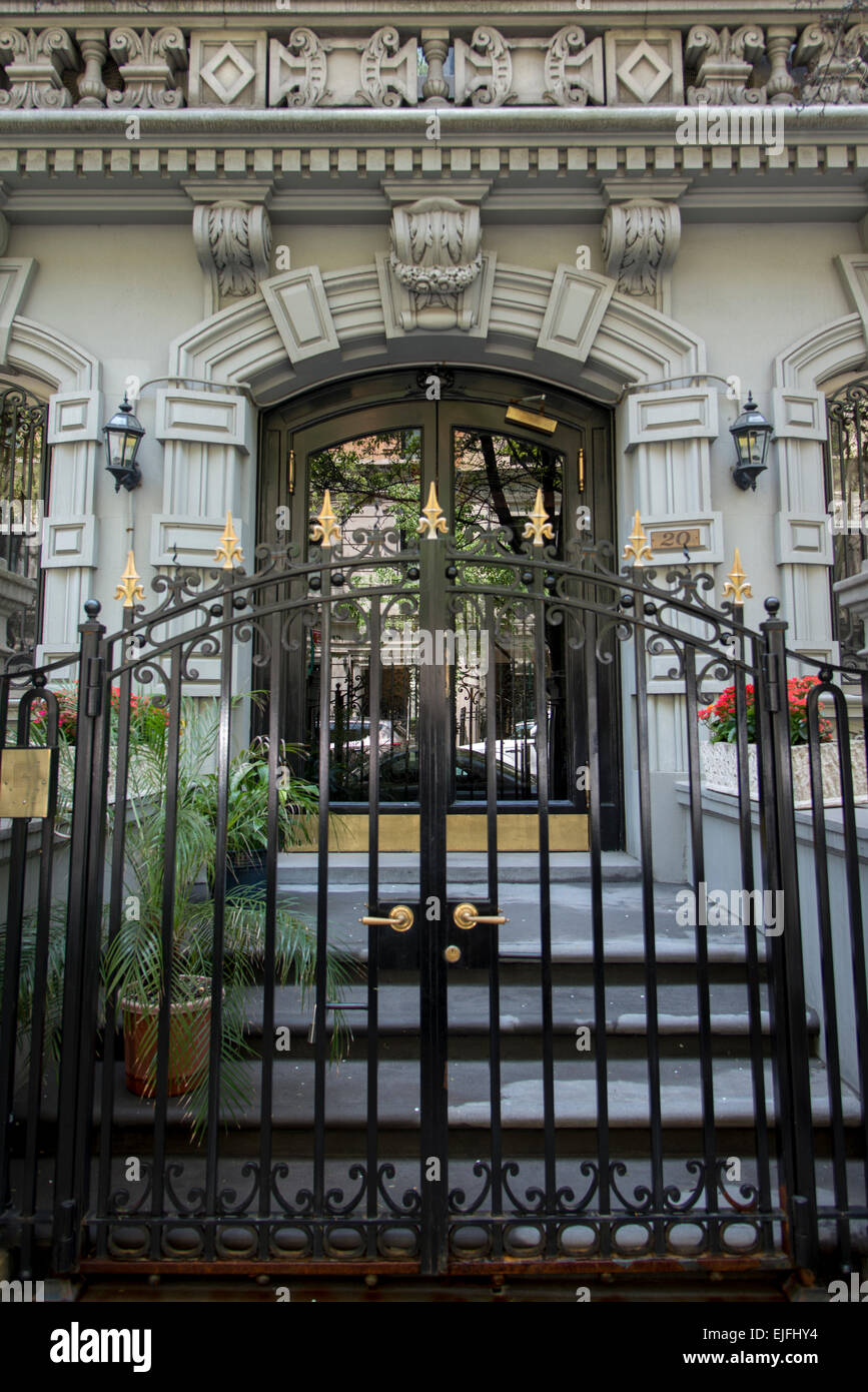 Entrance gate of a building, Manhattan, New York City, New York State ...