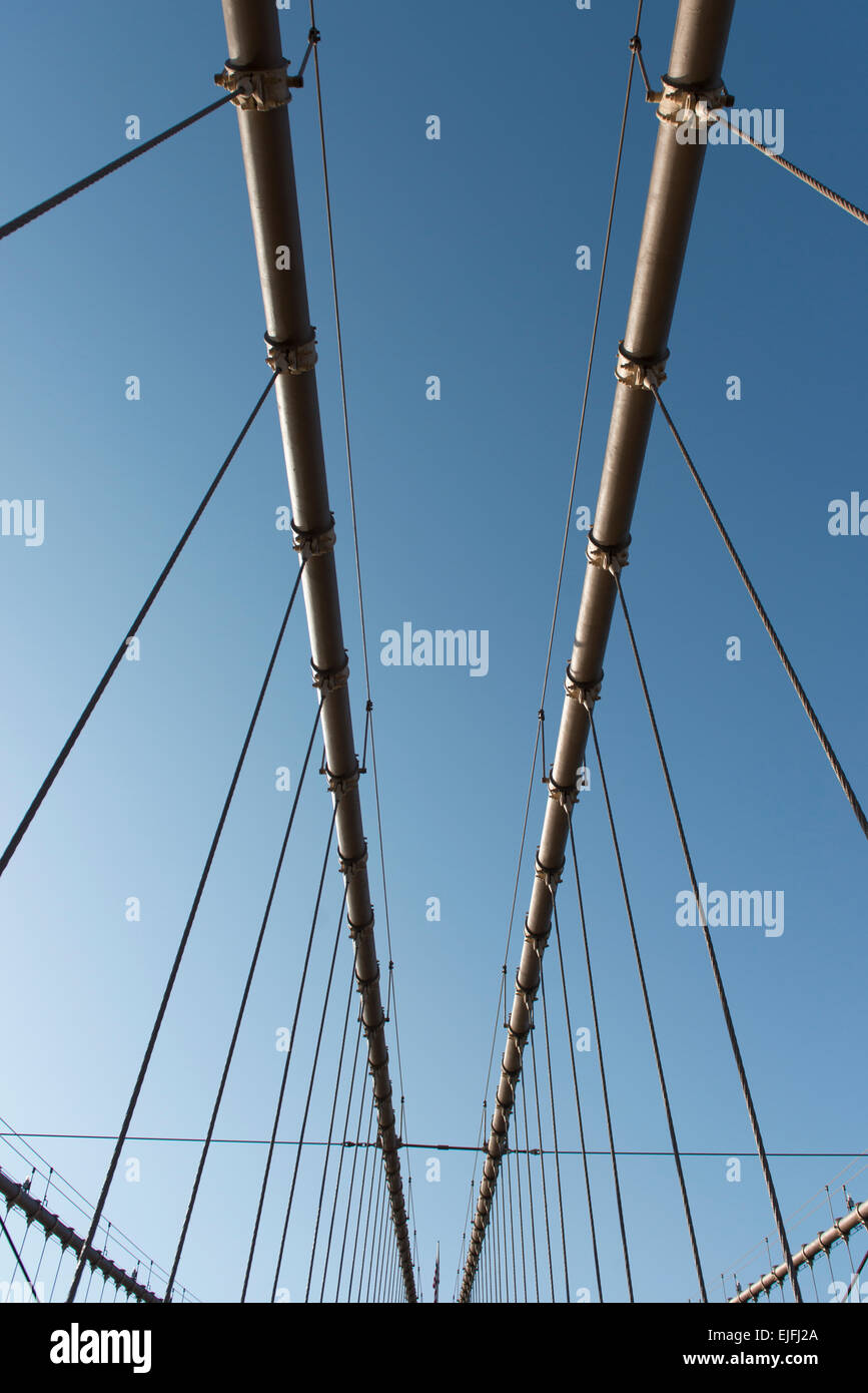 Detail of cables, Brooklyn Bridge, Manhattan, New York City, New York ...