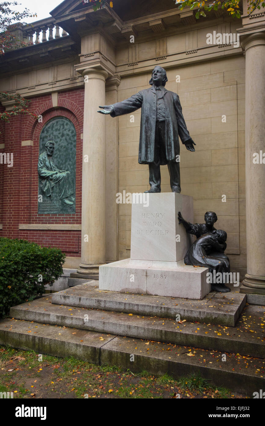 statue of Henry Ward Beecher in Plymouth Church in Brooklyn NYC Stock ...
