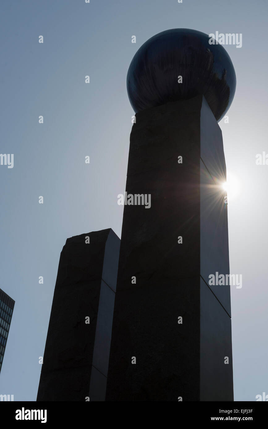 Low angle view of Raoul Wallenberg Monument, Midtown East, Manhattan ...