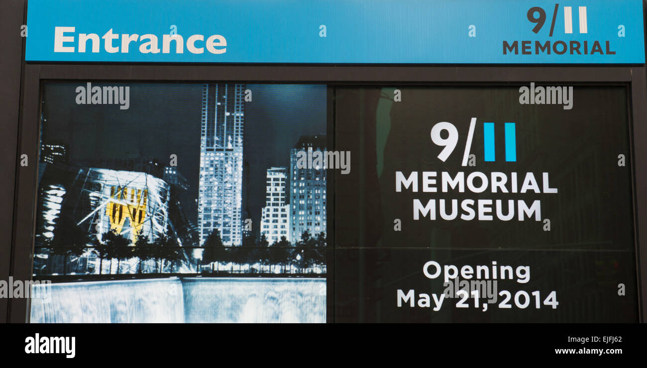 Sign at National September 11 Memorial & Museum, Manhattan, New York ...