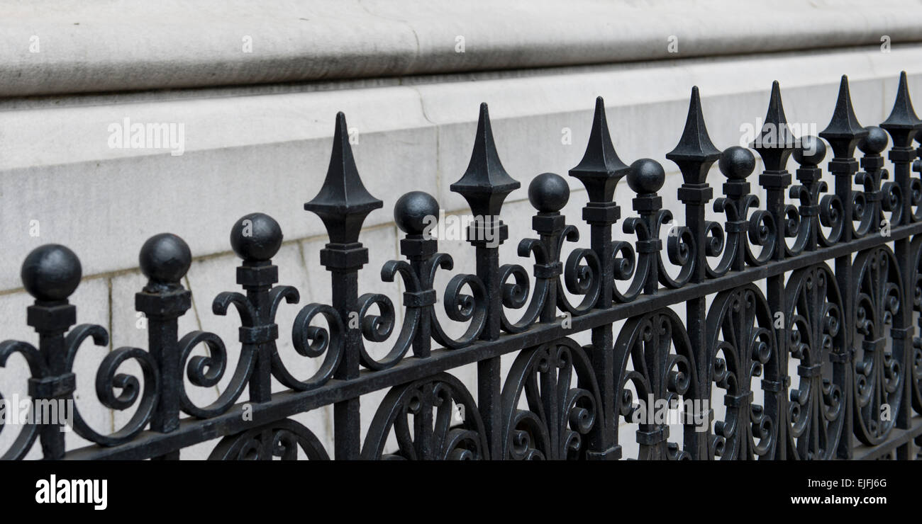 Close-up of iron fencing Manhattan, New York City, New York State, USA ...