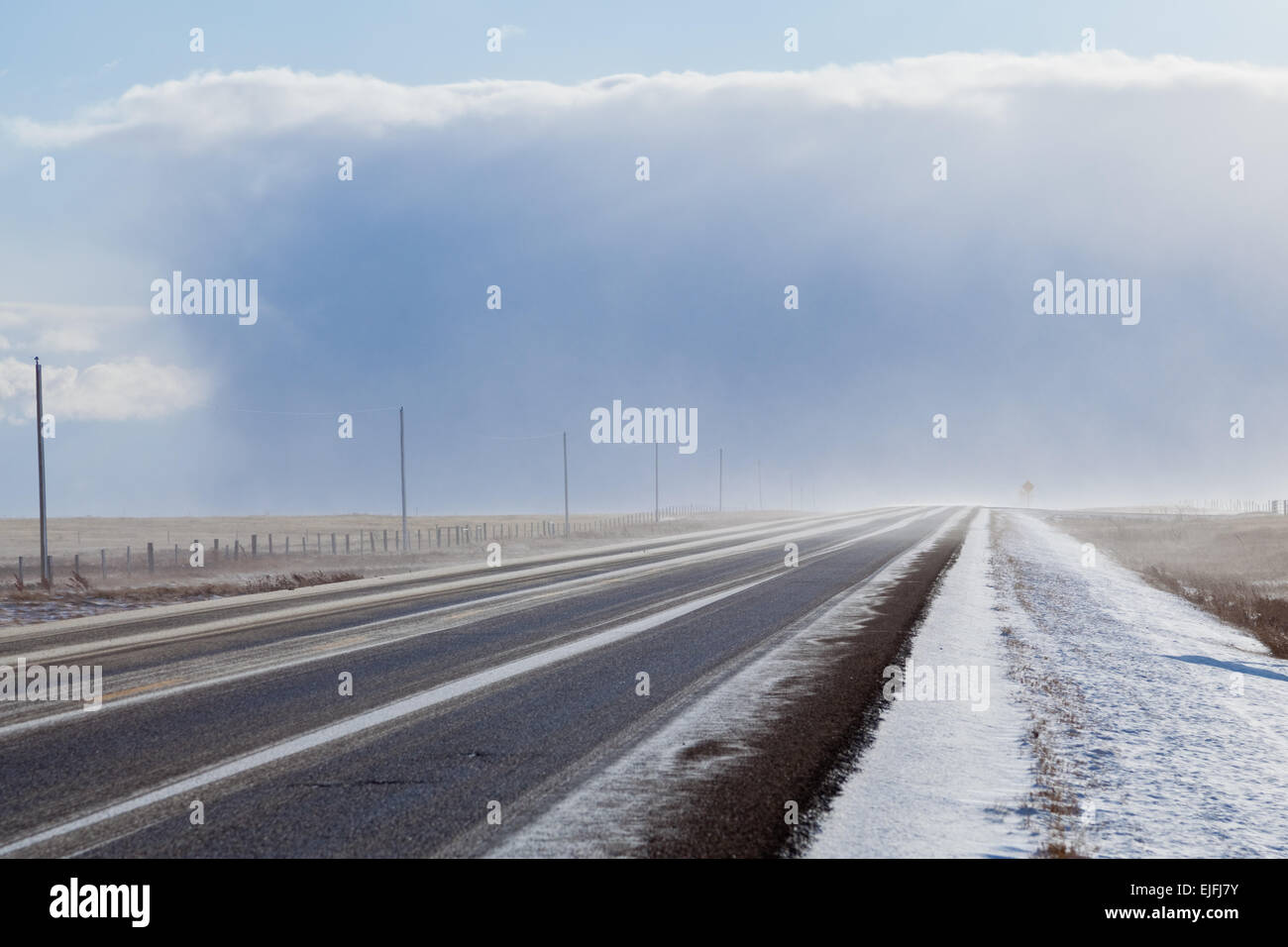 winter storm, Alberta, prairie landscape with winter storm on the ...