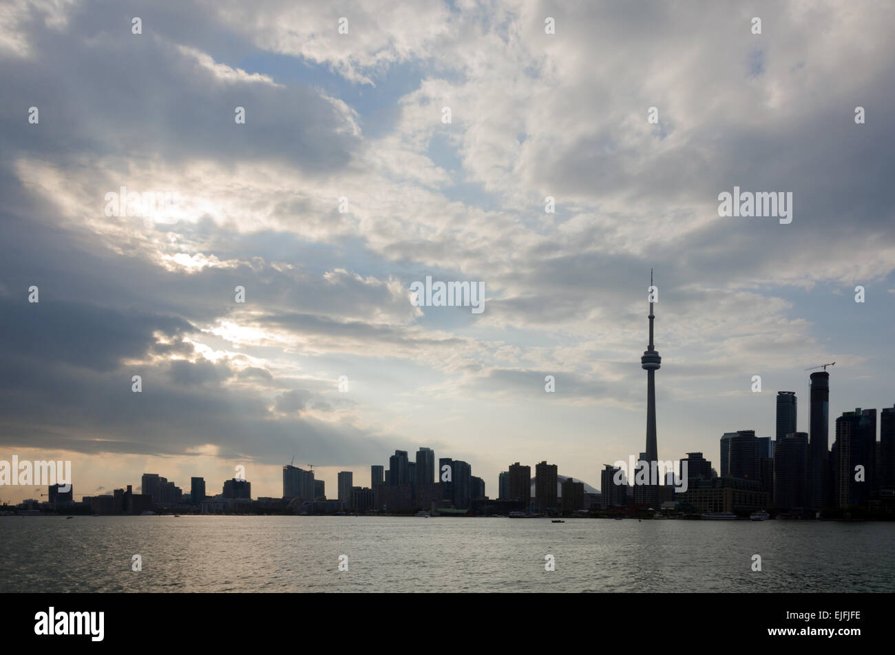 Skyline of Toronto over Ontario Lake at sunset Stock Photo - Alamy