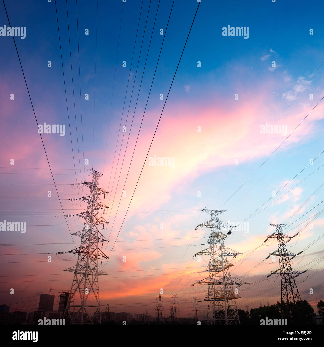 high voltage post.High-voltage tower sky background Stock Photo - Alamy