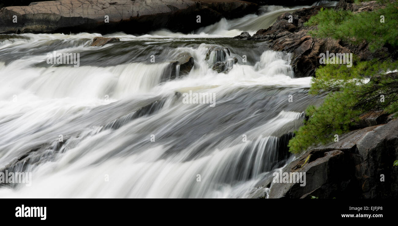 Waterfall in a forest, Plaisance Falls, Petite-Nation River, Quebec ...