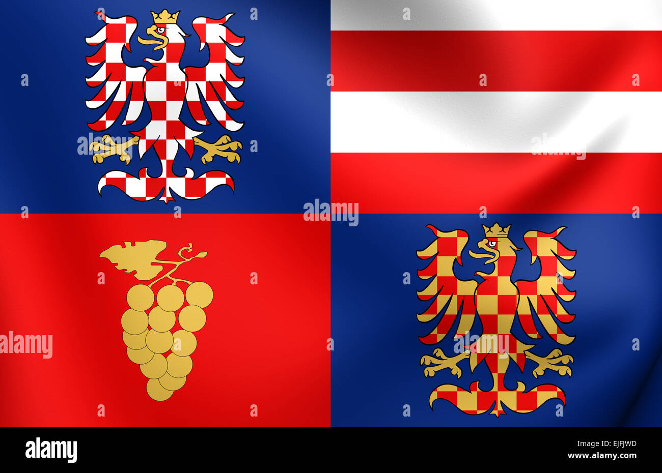 Flag of South Moravian Region, Czech Republic. Close Up Stock Photo - Alamy