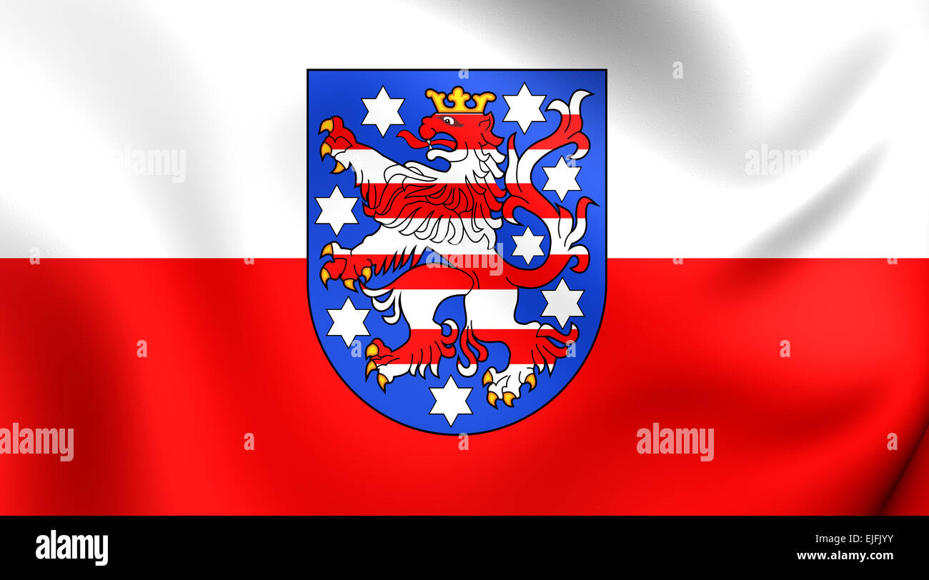 Flag of Thuringia, Germany. Close Up Stock Photo - Alamy