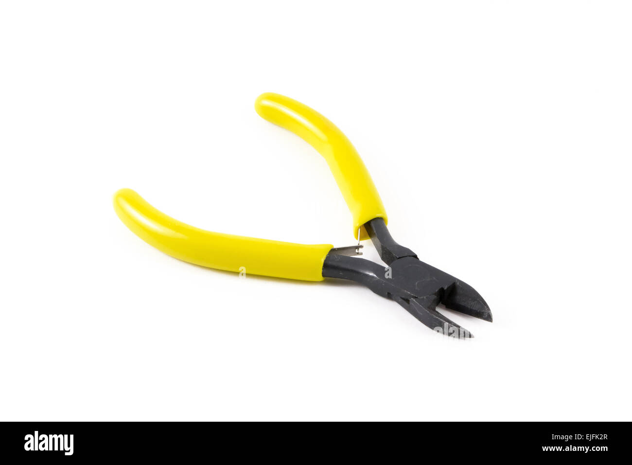 Yellow handled Pliers on isolated white background Stock Photo - Alamy