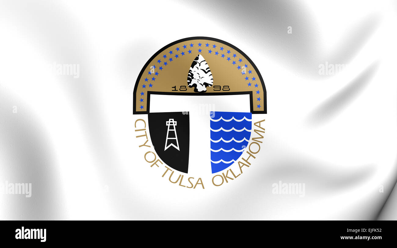 Flag of Tulsa, USA. Close Up Stock Photo - Alamy