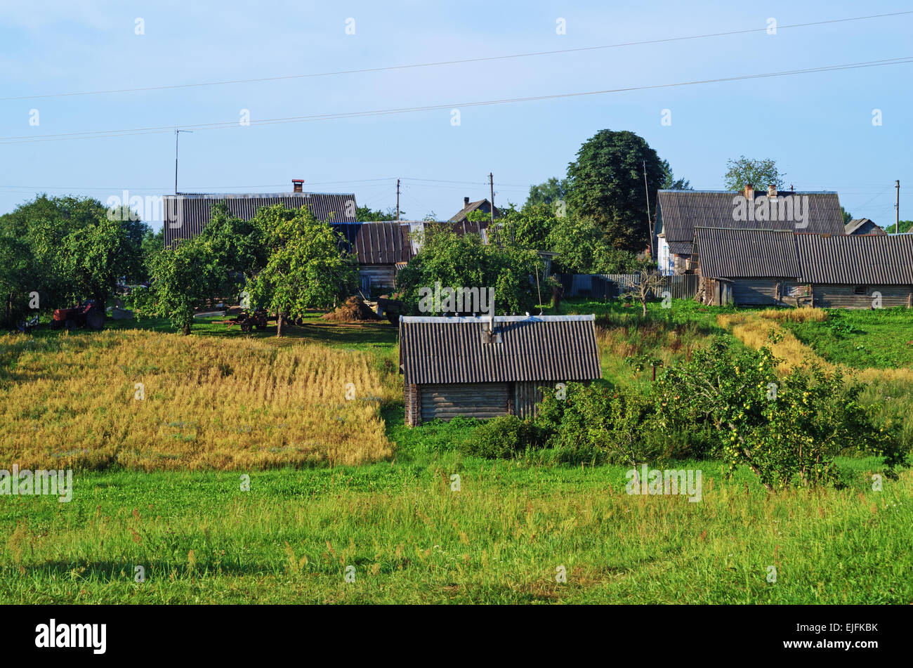 Rural landscape - houses and gardens Stock Photo - Alamy