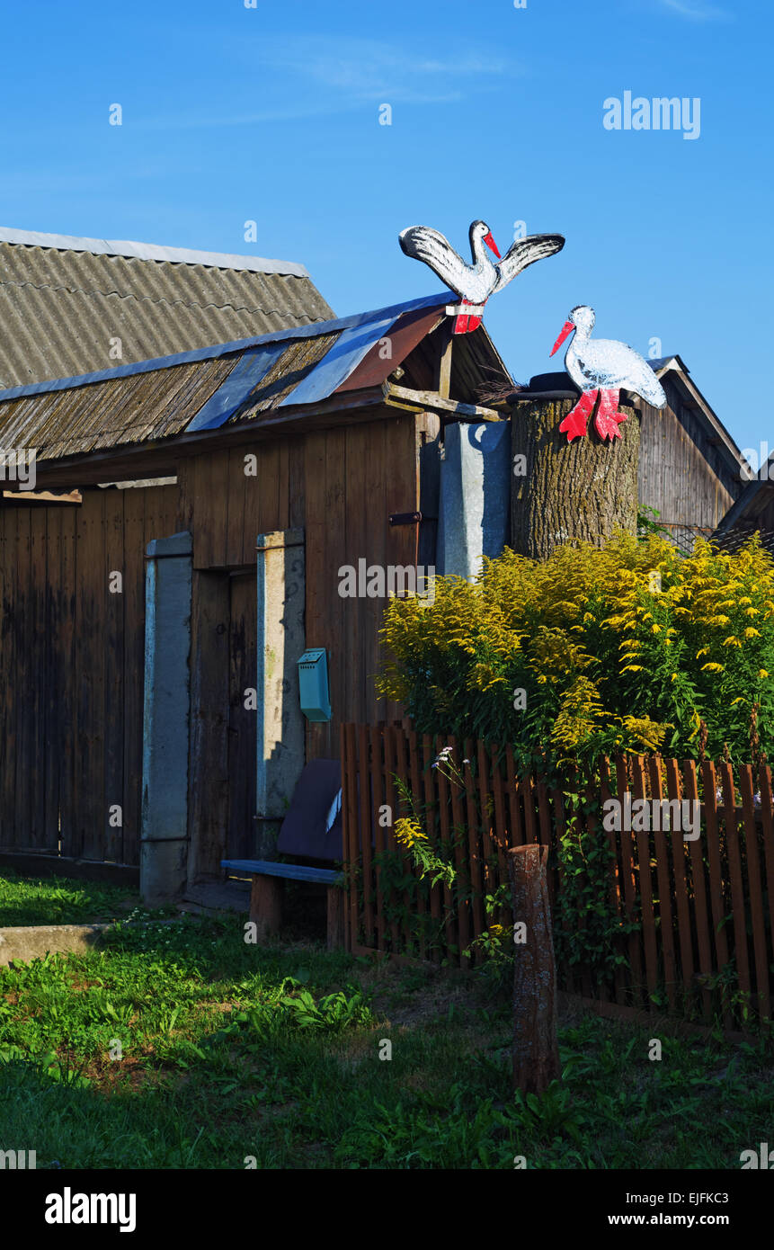 Rural landscape - gate to the rural house with the wooden painted ...