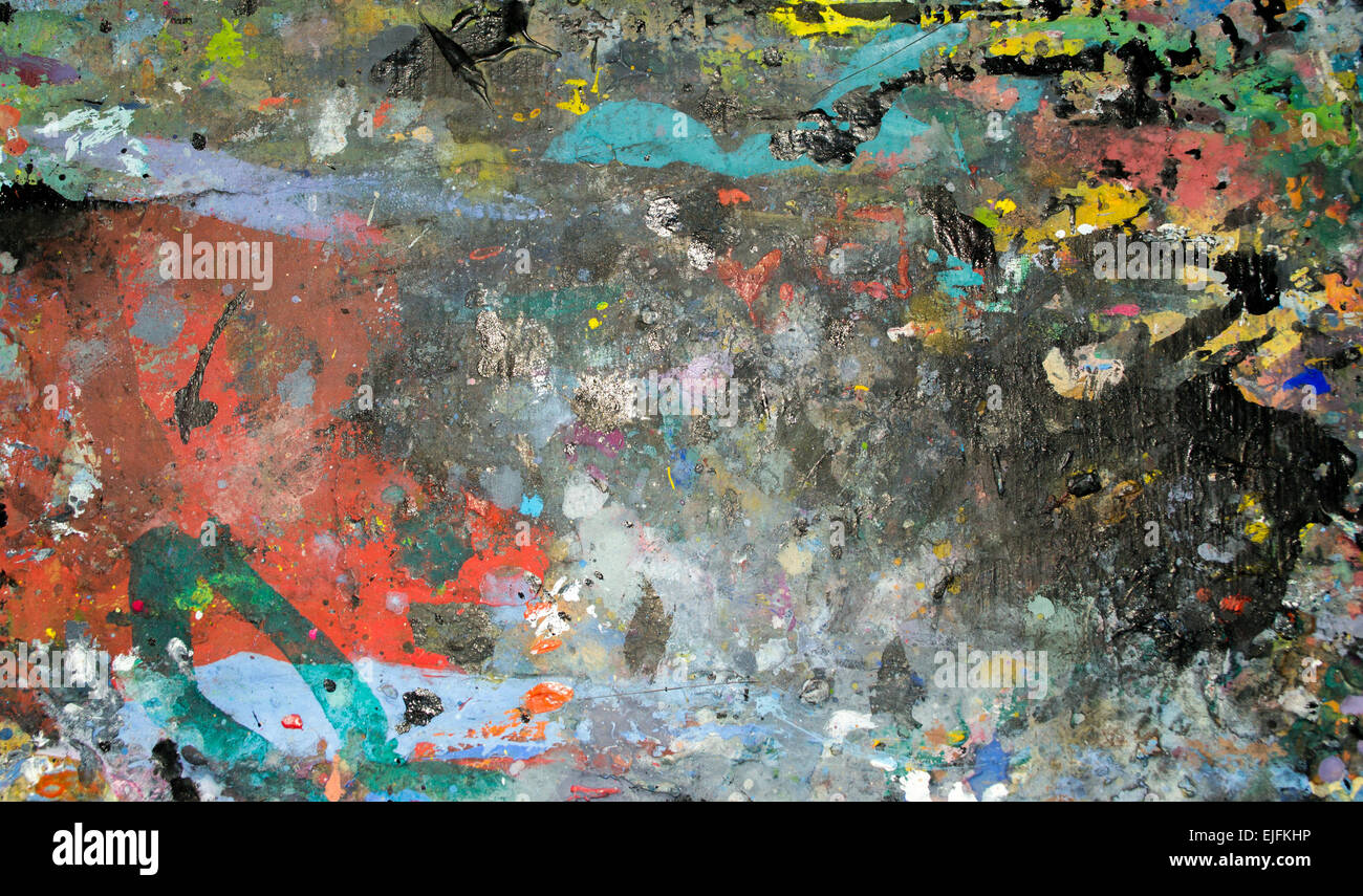 Close up paint texture from an artist’s multicoloured painting Stock ...