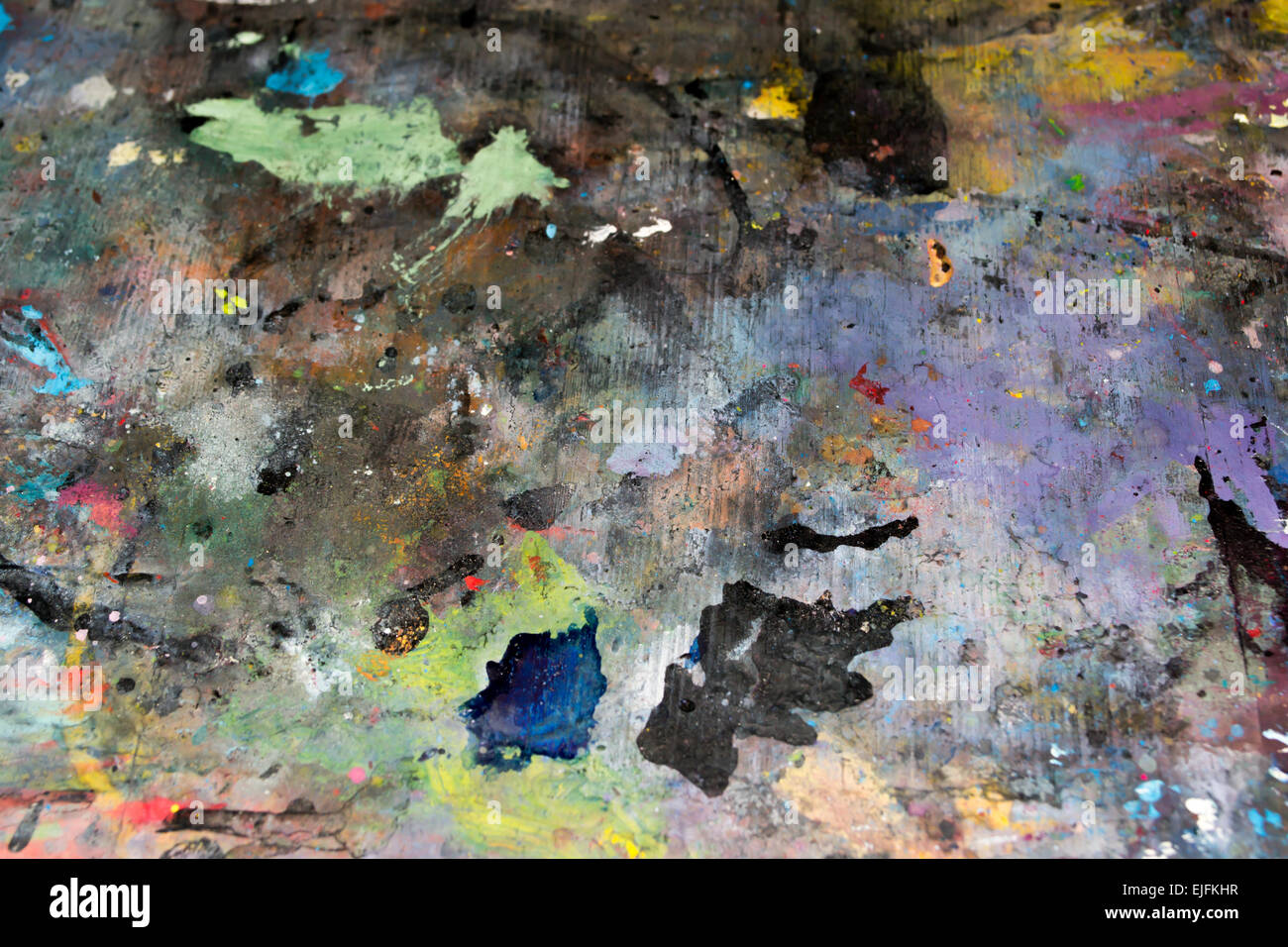 Close up paint texture from an artist’s multicoloured painting Stock ...