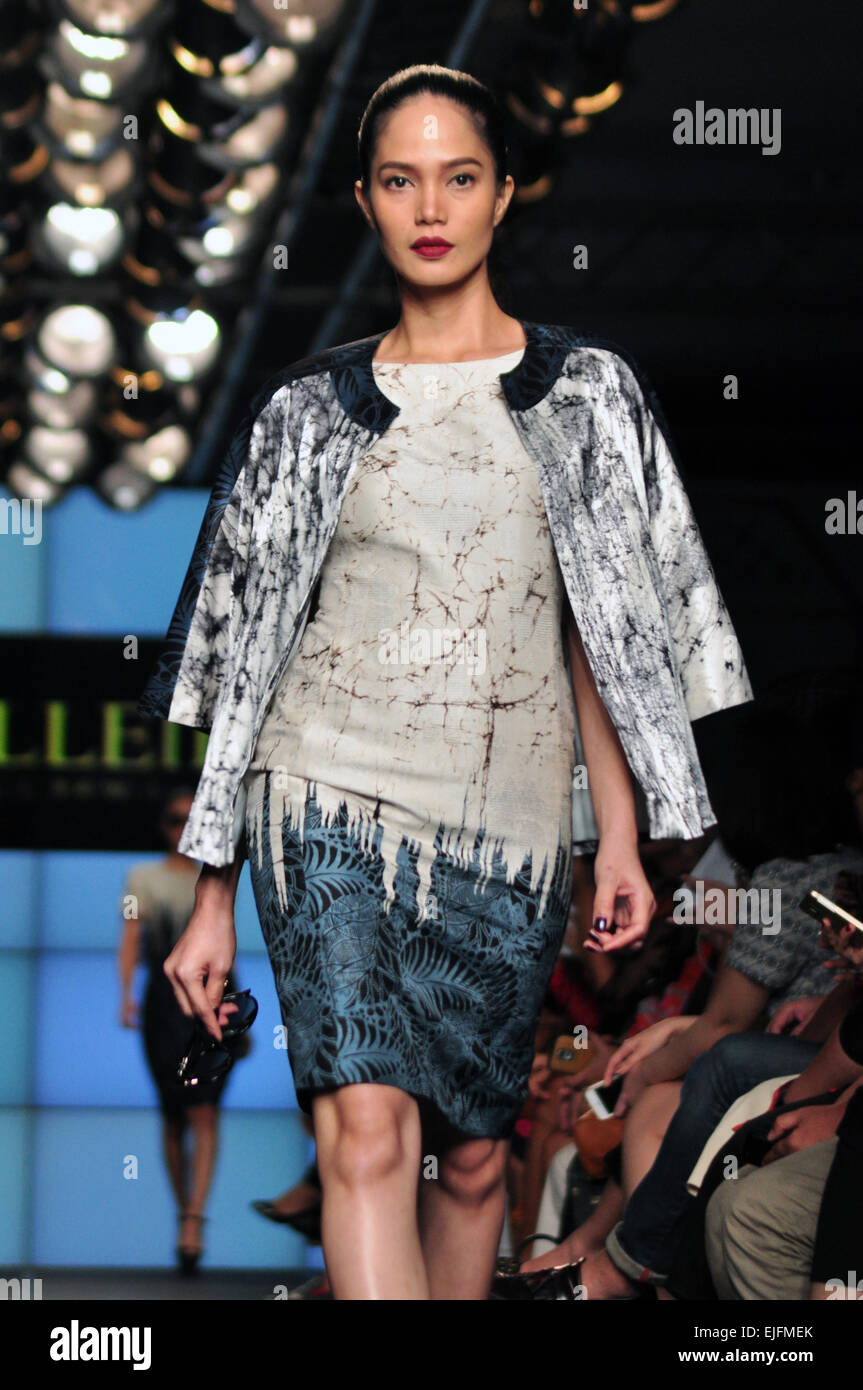 Jakarta, Indonesia. 25th March, 2015. A model walks the runway at the ...