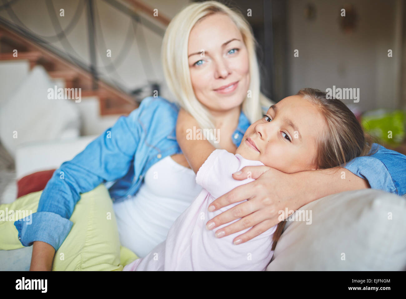 Mom daughter hugging other hi-res stock photography and images - Alamy